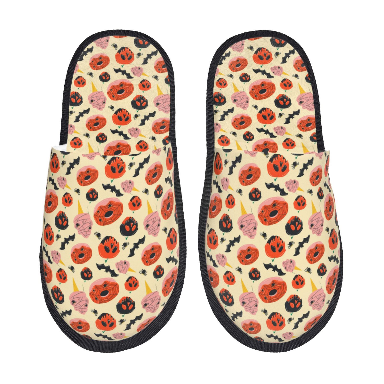 Pofeuu Halloween Donut Print EVA Fuzzy House super light Slippers ...