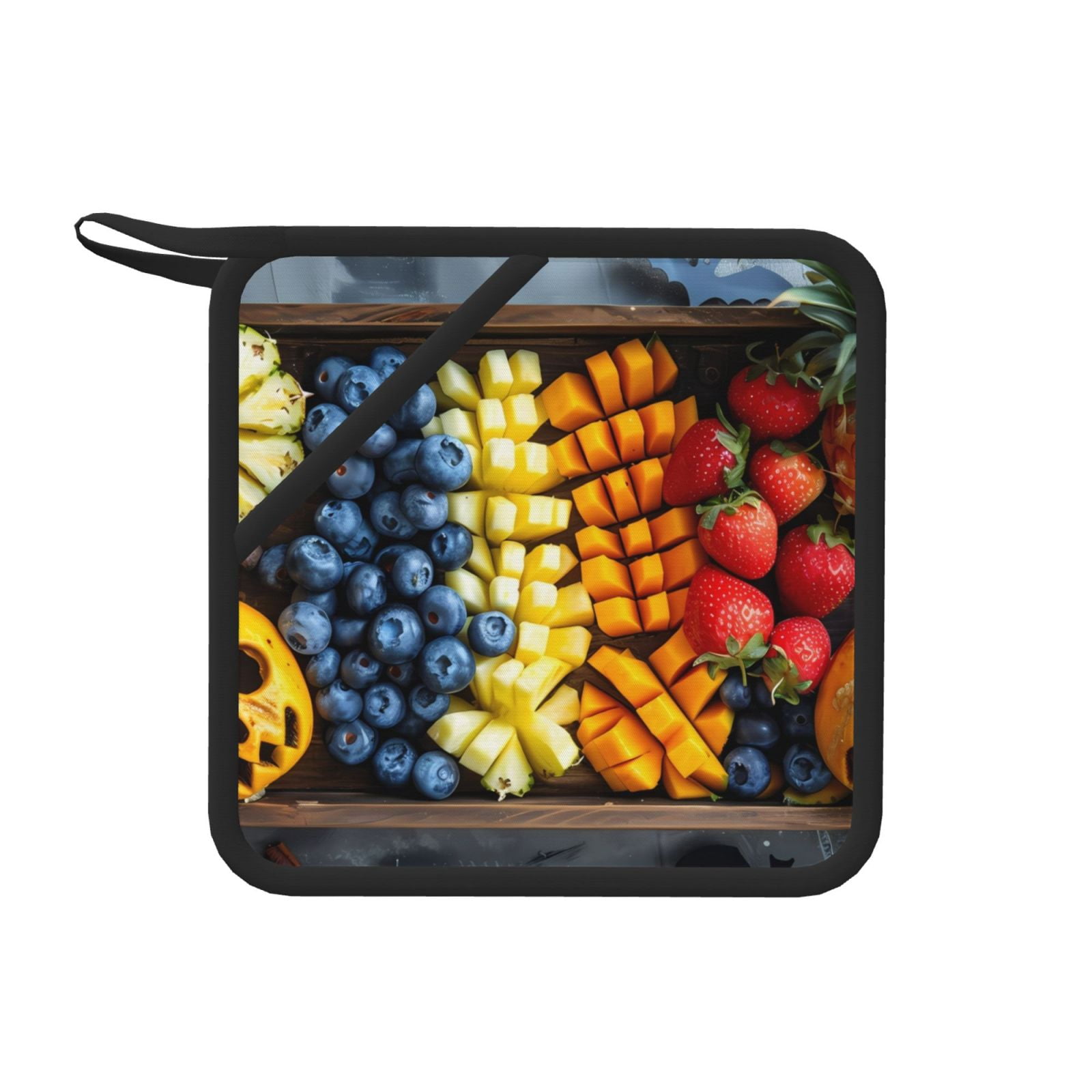 Pofeuu Halloween Fruit Platter Print Silicone Trivet Mats,Silicone Hot ...
