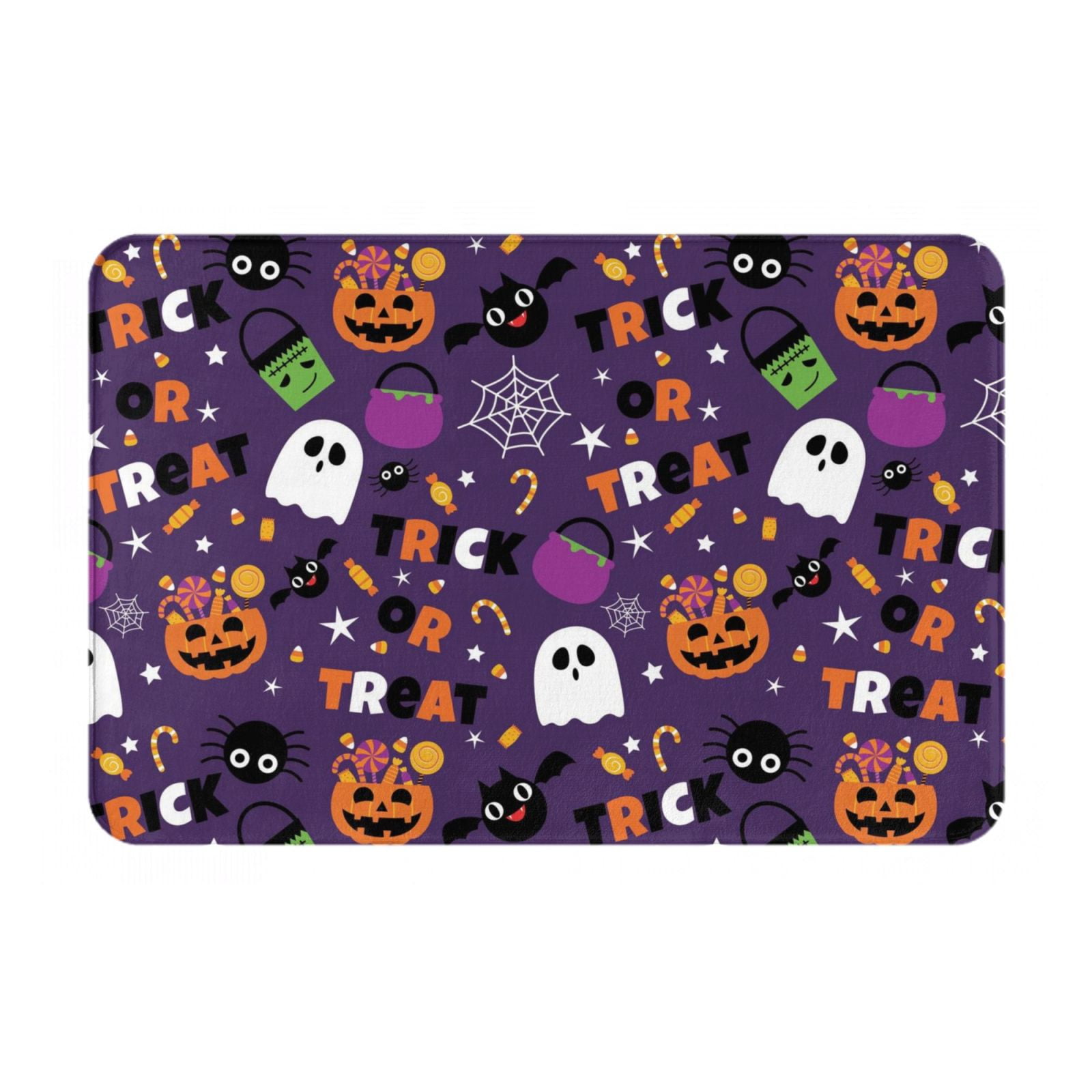 Pofeuu Halloween Sweet Candy Print Flannel Doormats Rug16"x24"Rug ...