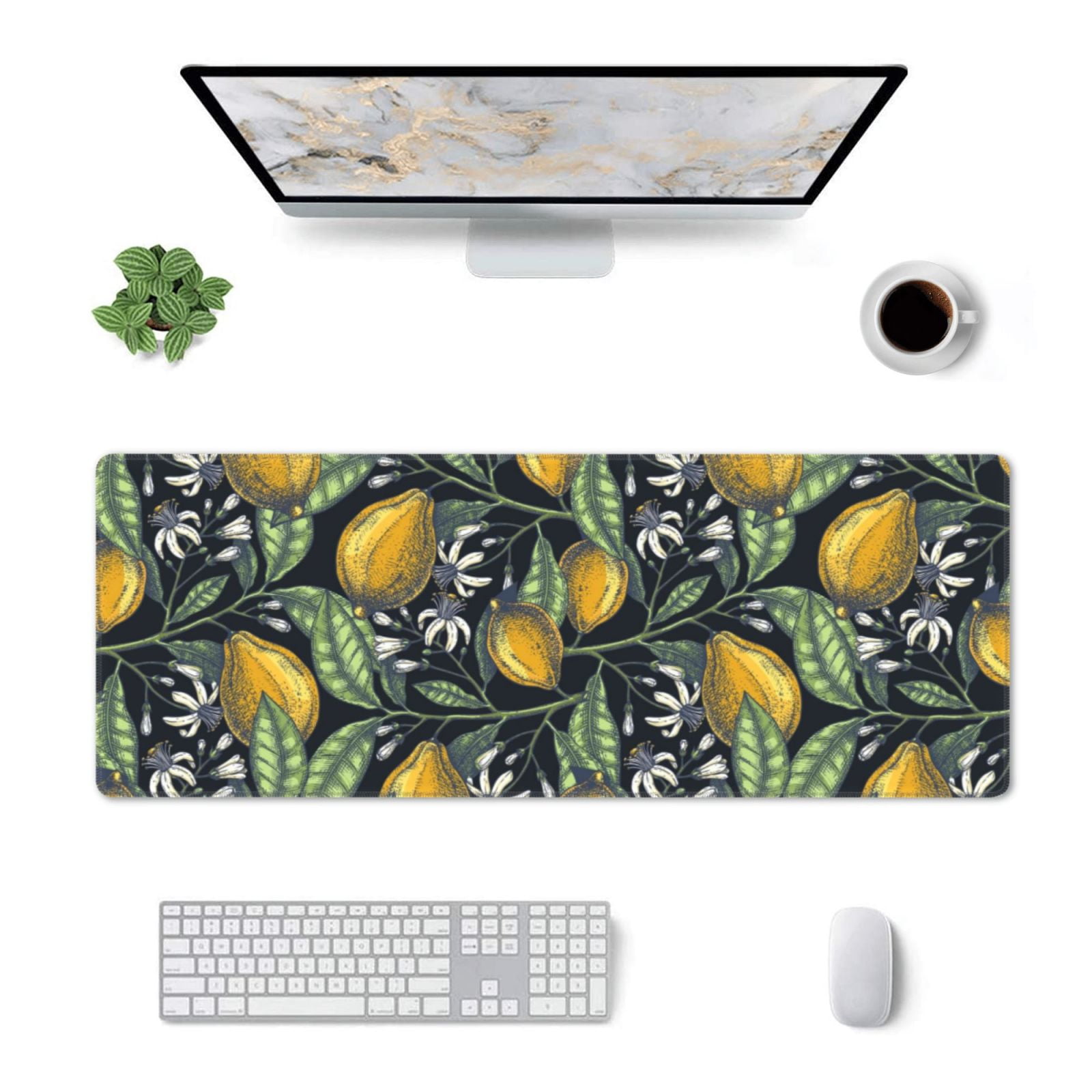 Pofeuu Hand Drawn Citrus Fruits Elegant Lemons Print Desk Mat for ...