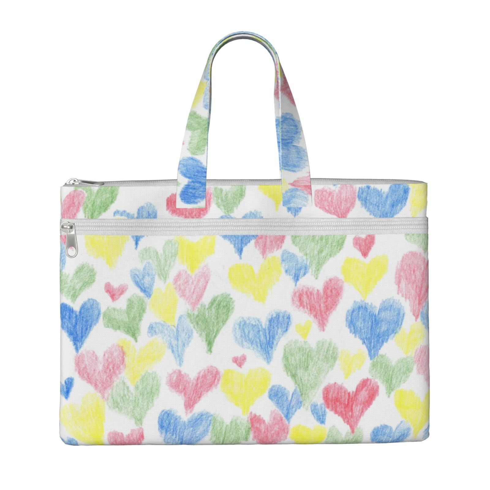 Pofeuu Hand Drawn Colored Hearts Print Laptop Bag Carrying - Computer ...