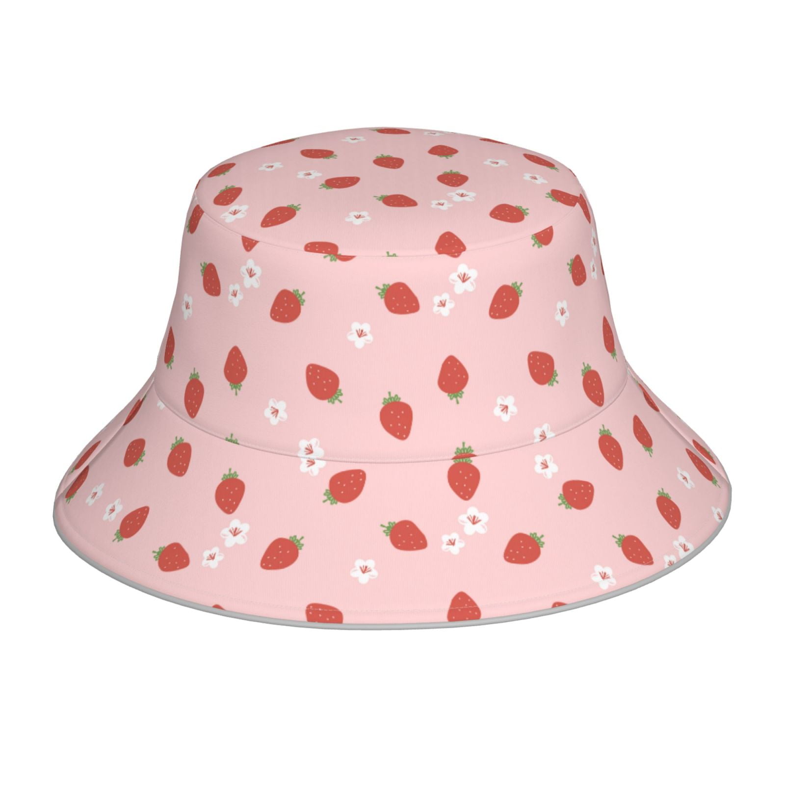 Pofeuu Hand Drawn Strawberry Print Bucket Hat for Women Men Reflective ...