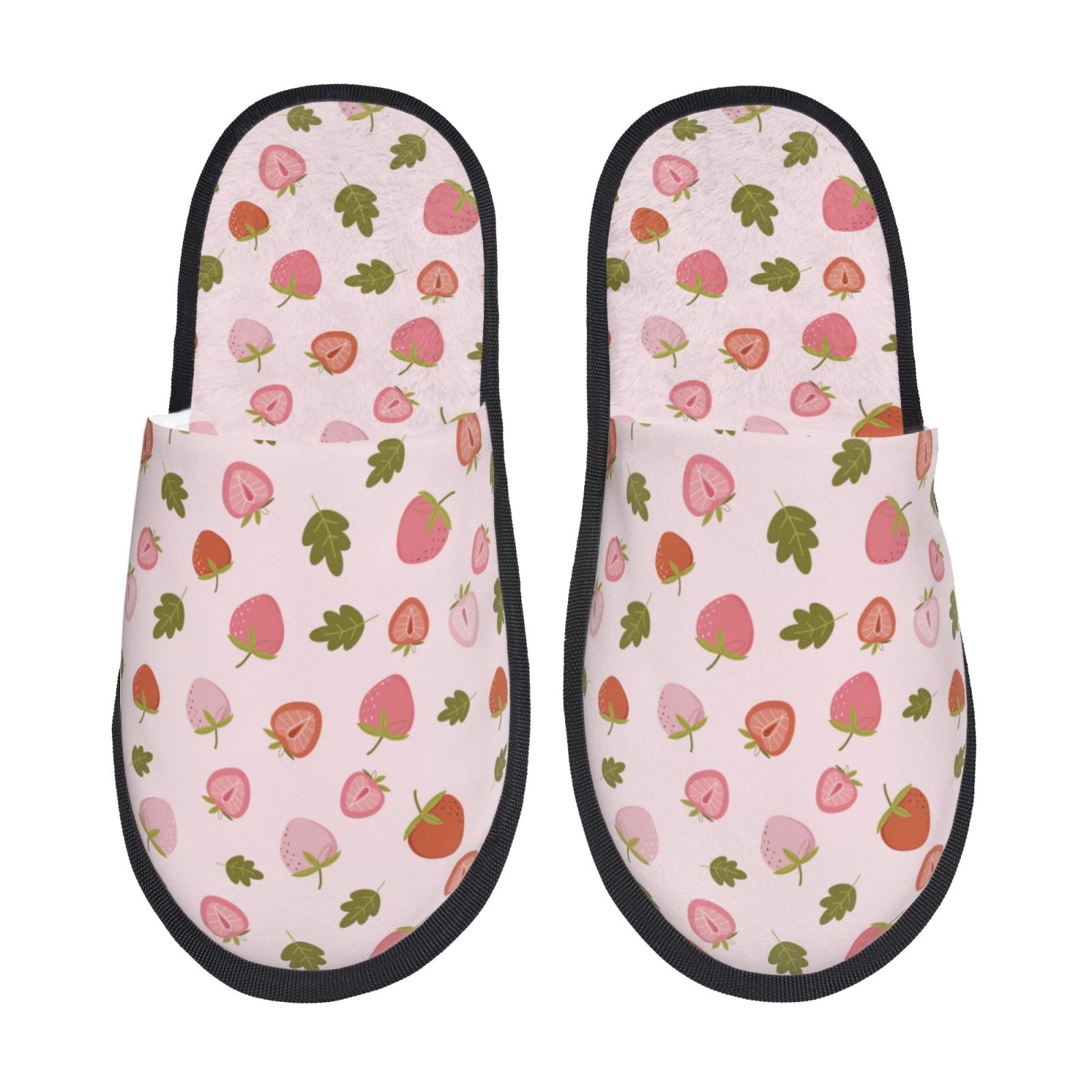 Pofeuu Hand Drawn Strawberry Print EVA Fuzzy House super light Slippers ...
