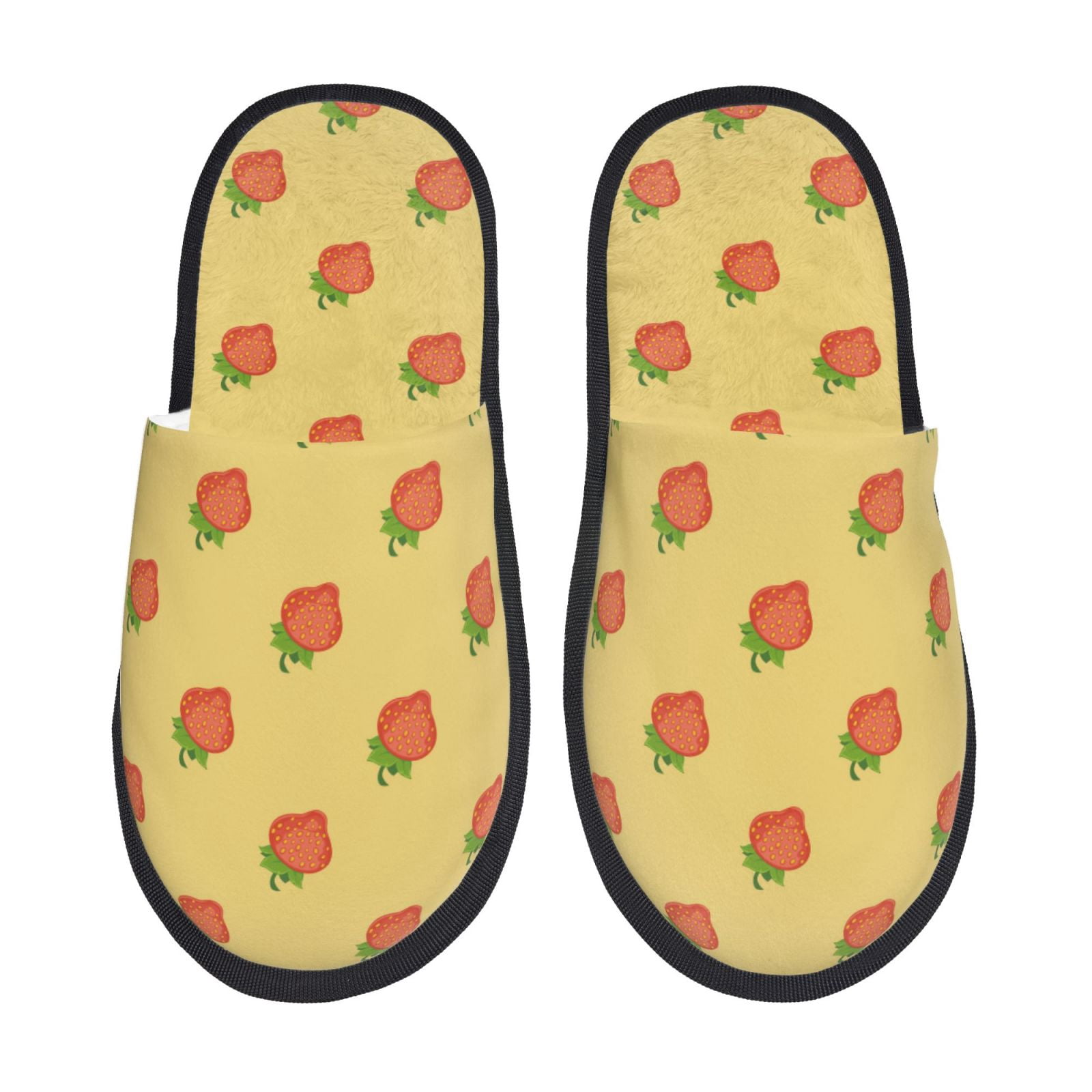 Pofeuu Hand Drawn Strawberry Print EVA Fuzzy House super light Slippers ...