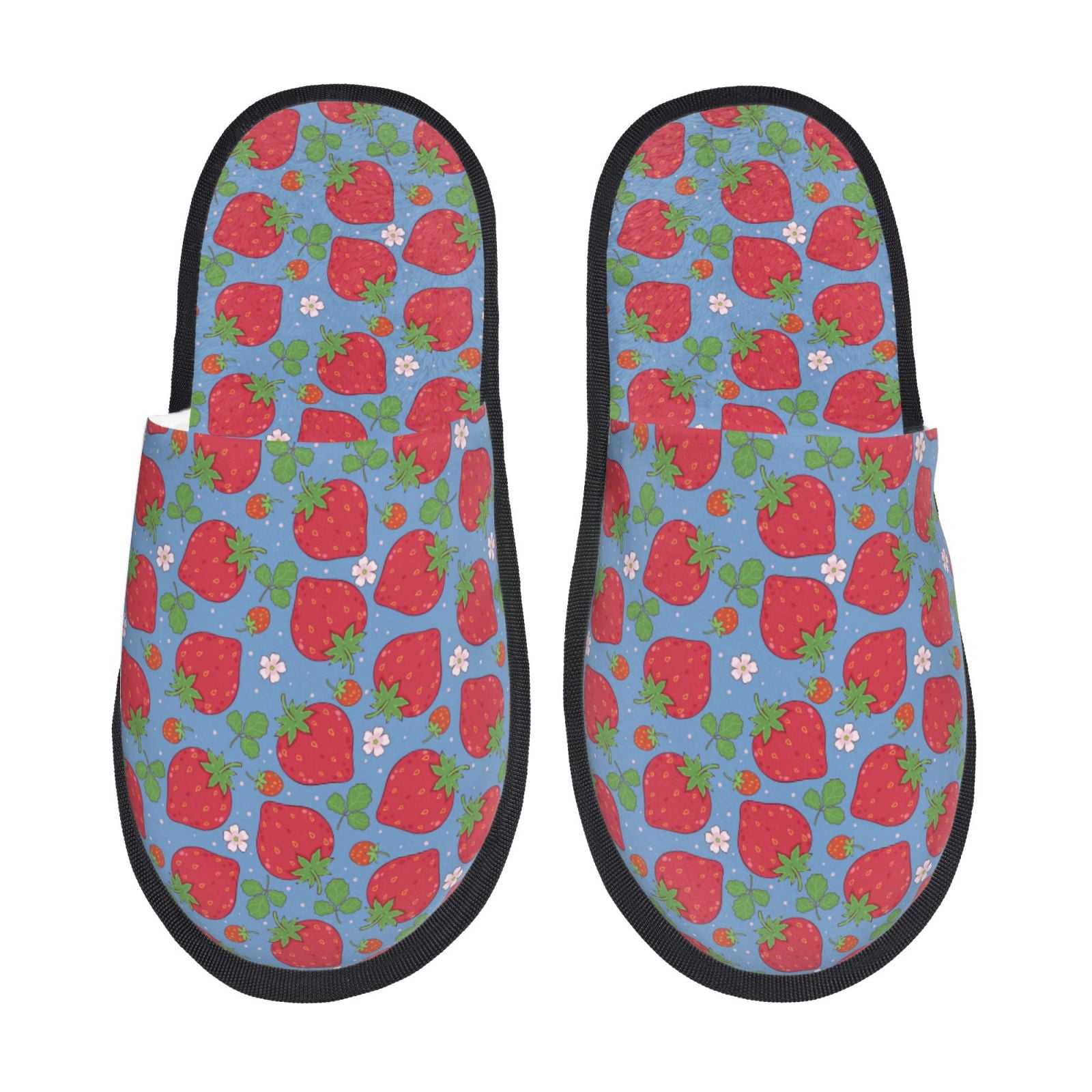 Pofeuu Hand Drawn Strawberry Print EVA Fuzzy House super light Slippers ...