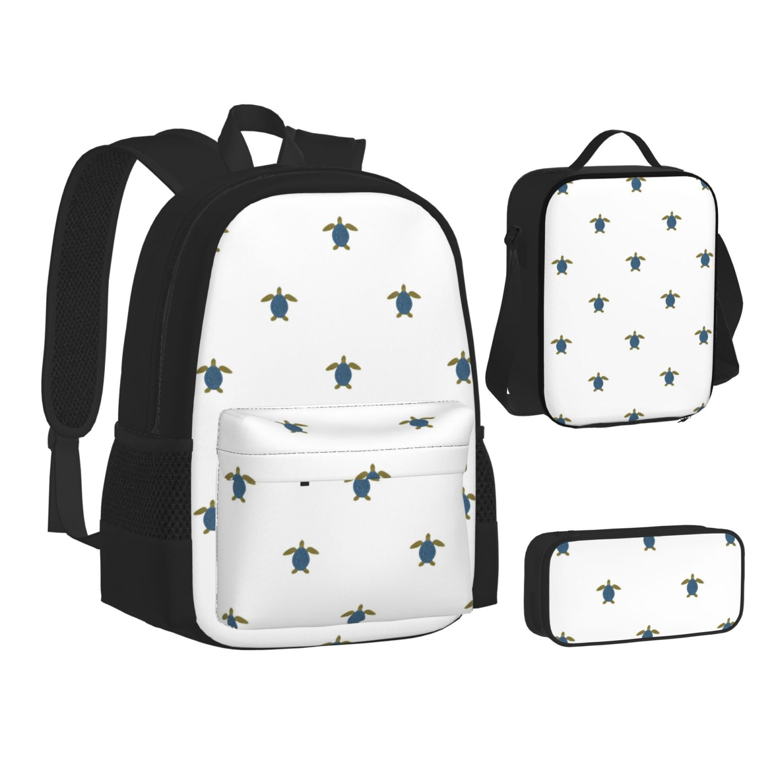 Pofeuu Hand Drawn Turtle Print Backpack Travel Backpacks With Lunch Bag ...