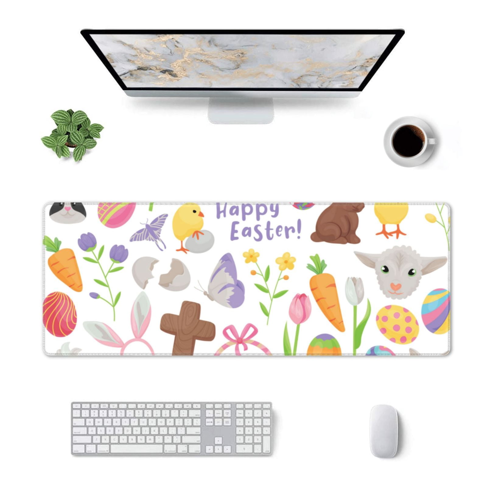 Pofeuu Happy Easter1 Print Desk Mat for Keyboard and Mouse，Computer ...