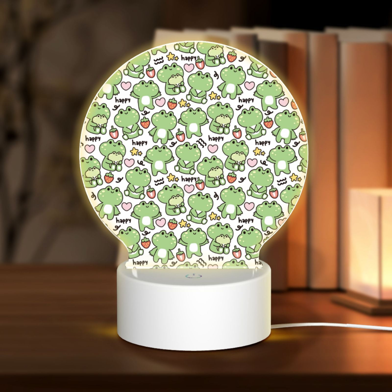 Pofeuu Happy Frogs Print LED Christmas Night Light Lamp Base Gift DIY ...