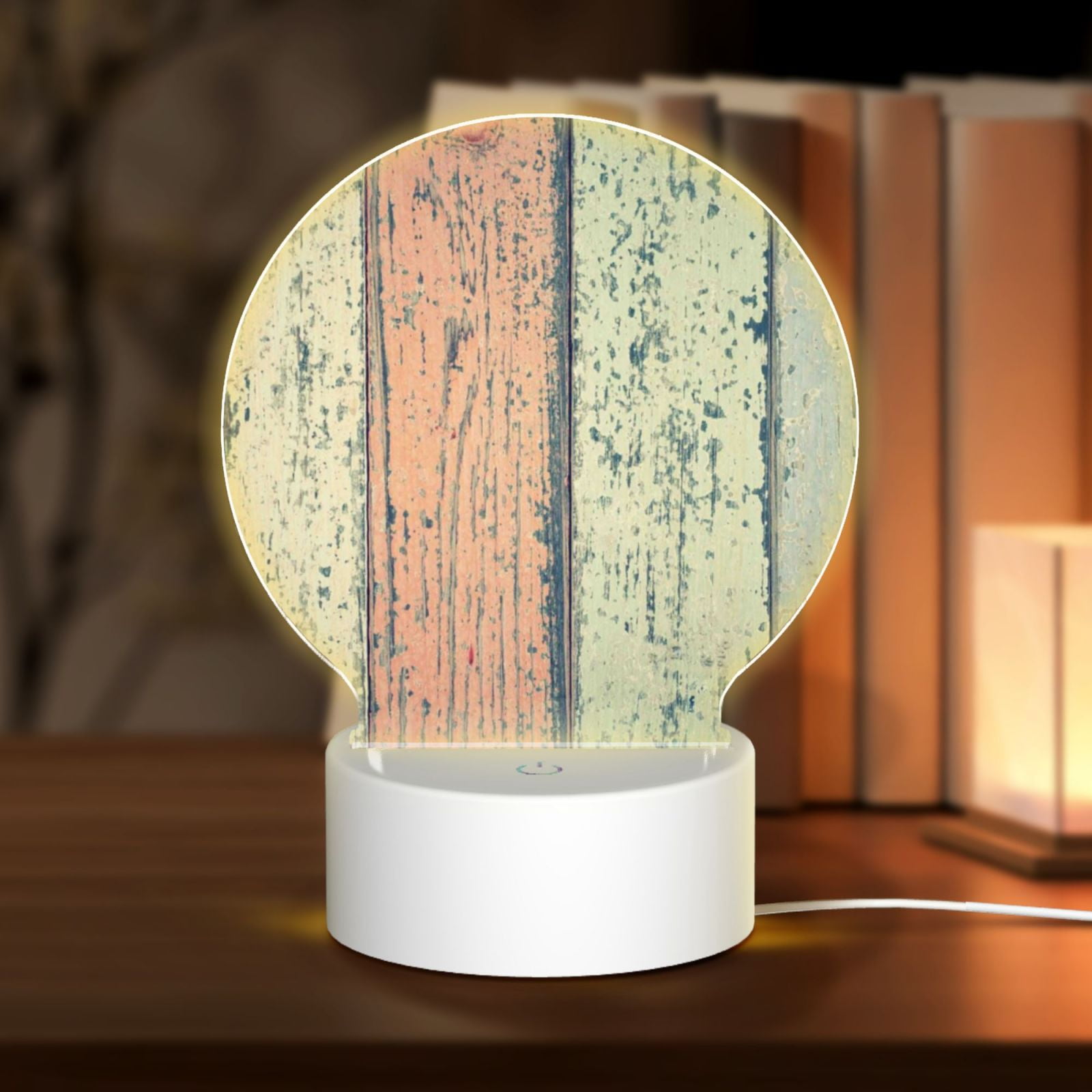 Pofeuu Hardwood Print LED Christmas Night Light Lamp Base Gift DIY 3D Clear Acrylic Blank ...