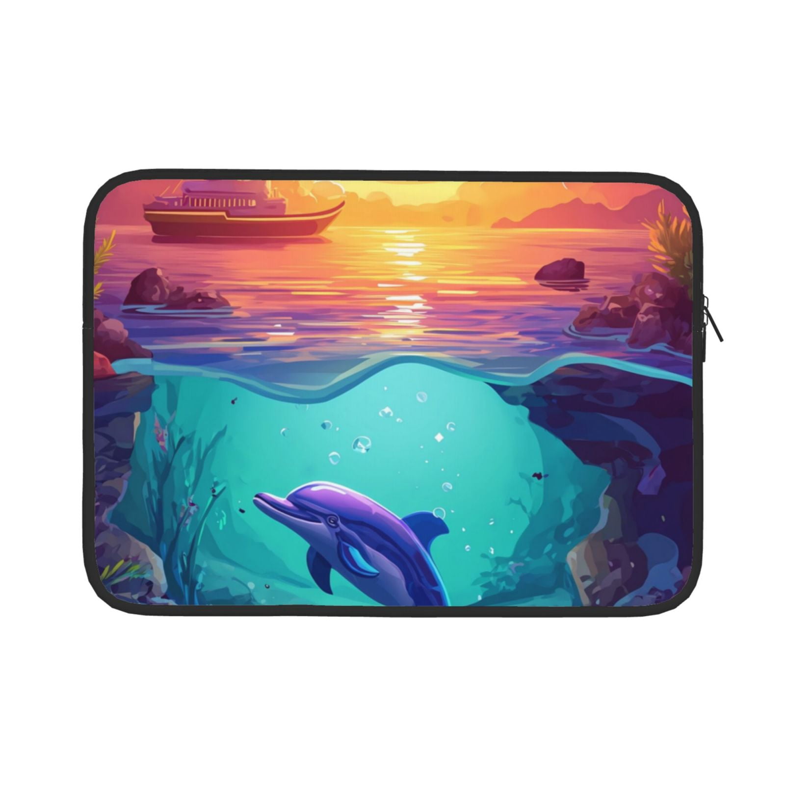 Pofeuu Hawaiian Island Dolphin Print Laptop Carrying Case,13-15-Inch ...