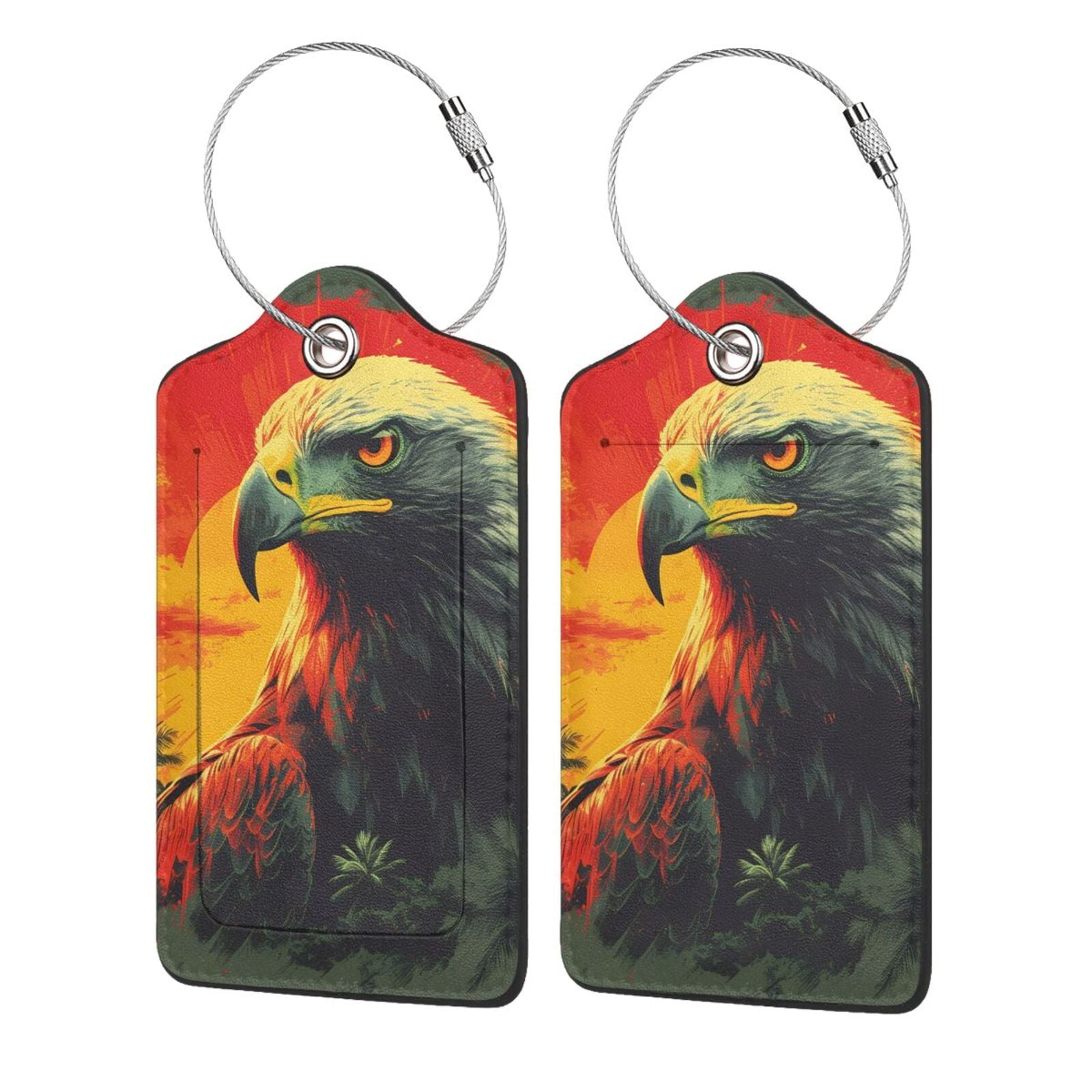Pofeuu Hawaiian Style Bald Eagle Print Luggage Tags, Privacy Cover ID ...