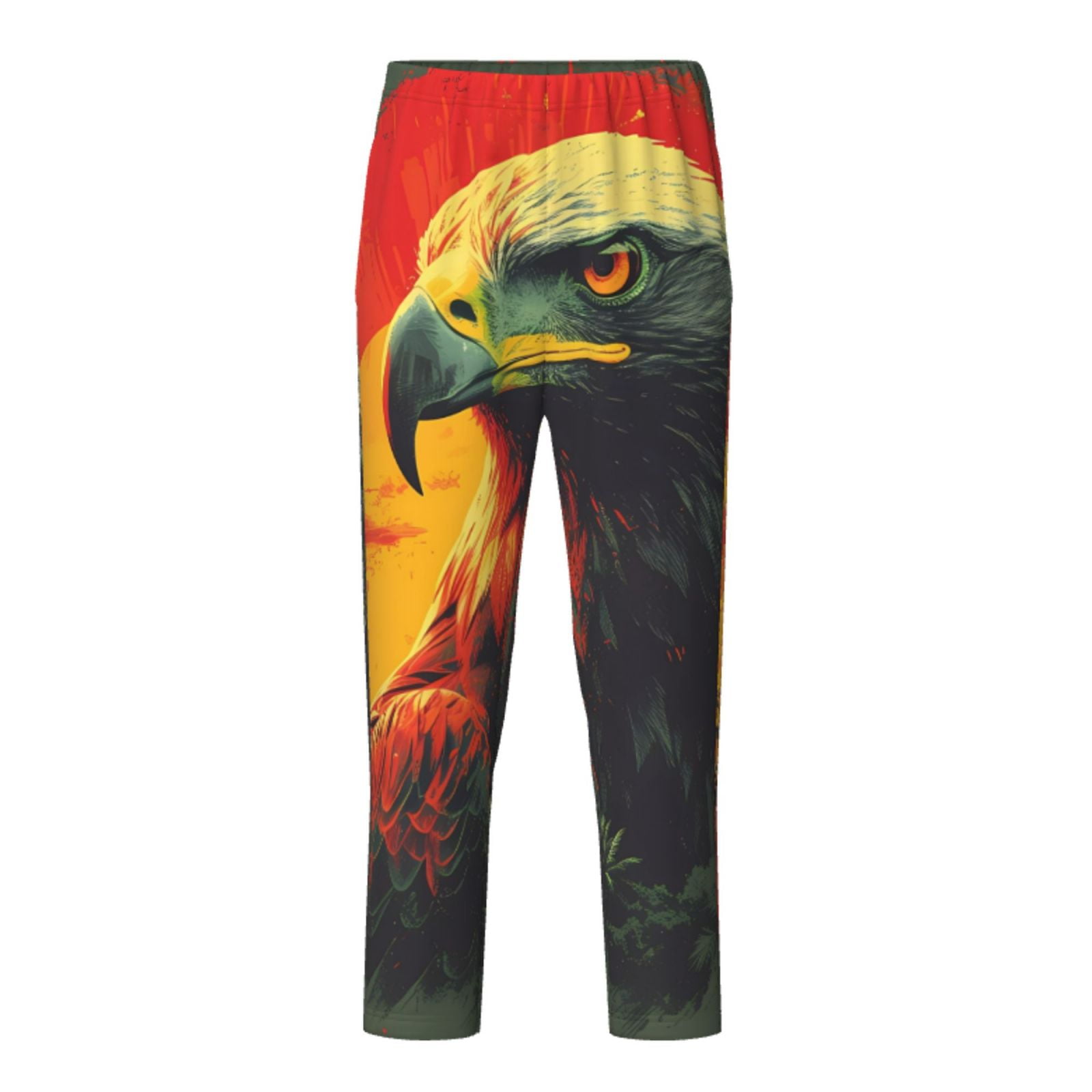 Pofeuu Hawaiian Style Bald Eagle Print Teenagers' Pajama Pants, Soft ...