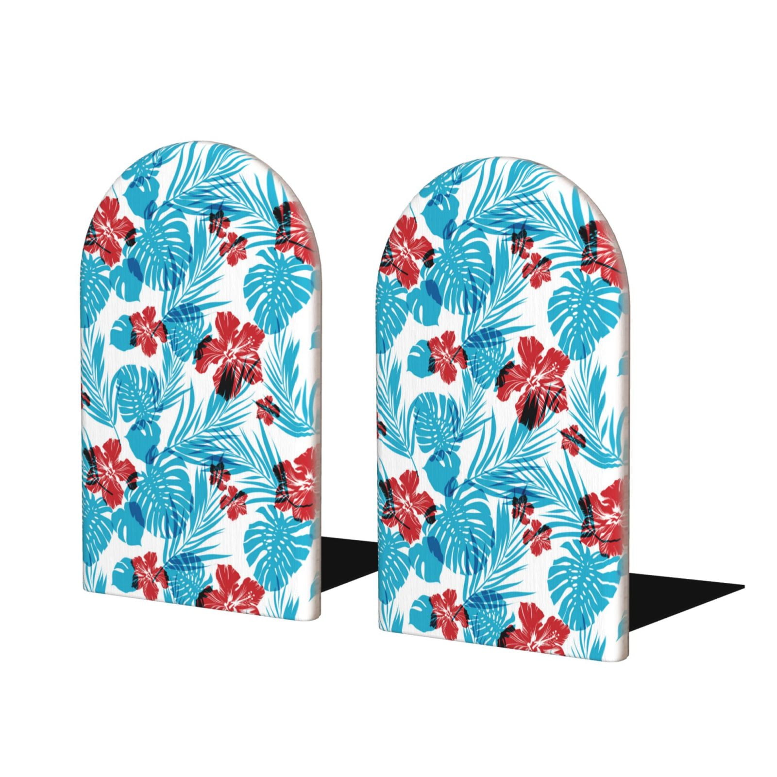Pofeuu Hawaiian Style Print Large Bookend Hold Heavy Books- Wood ...