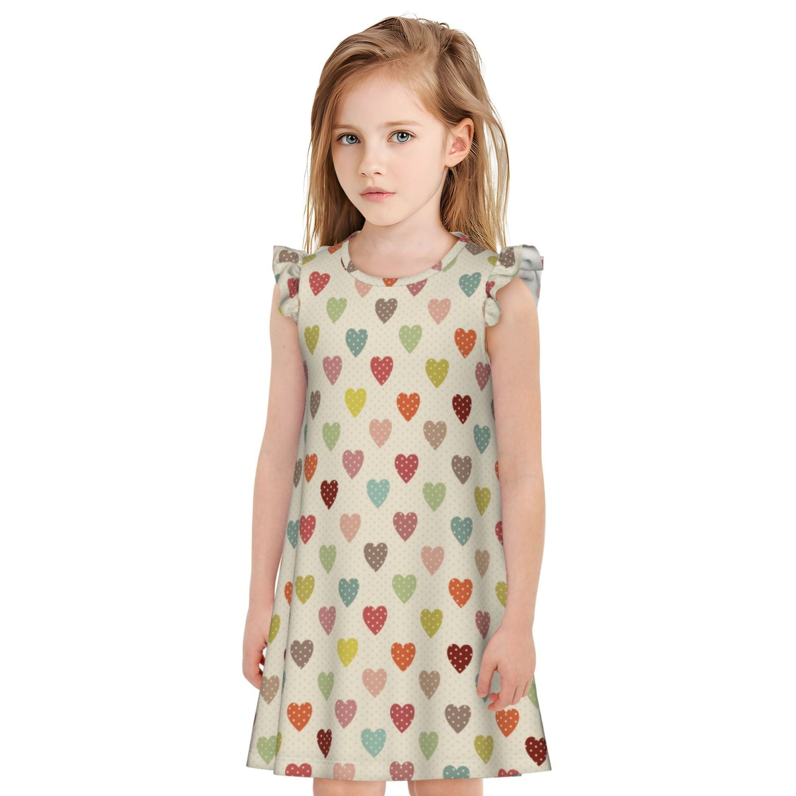 Pofeuu Heart Polka Dot Print Girls Nightgowns, Nightgown Princess ...