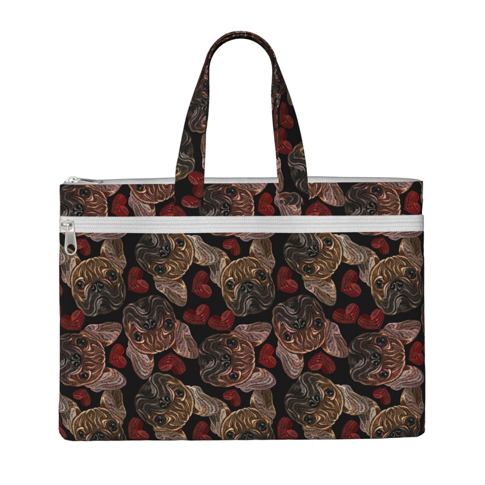 Pofeuu Hearts and French Bulldog Print Laptop Bag Carrying - Computer ...