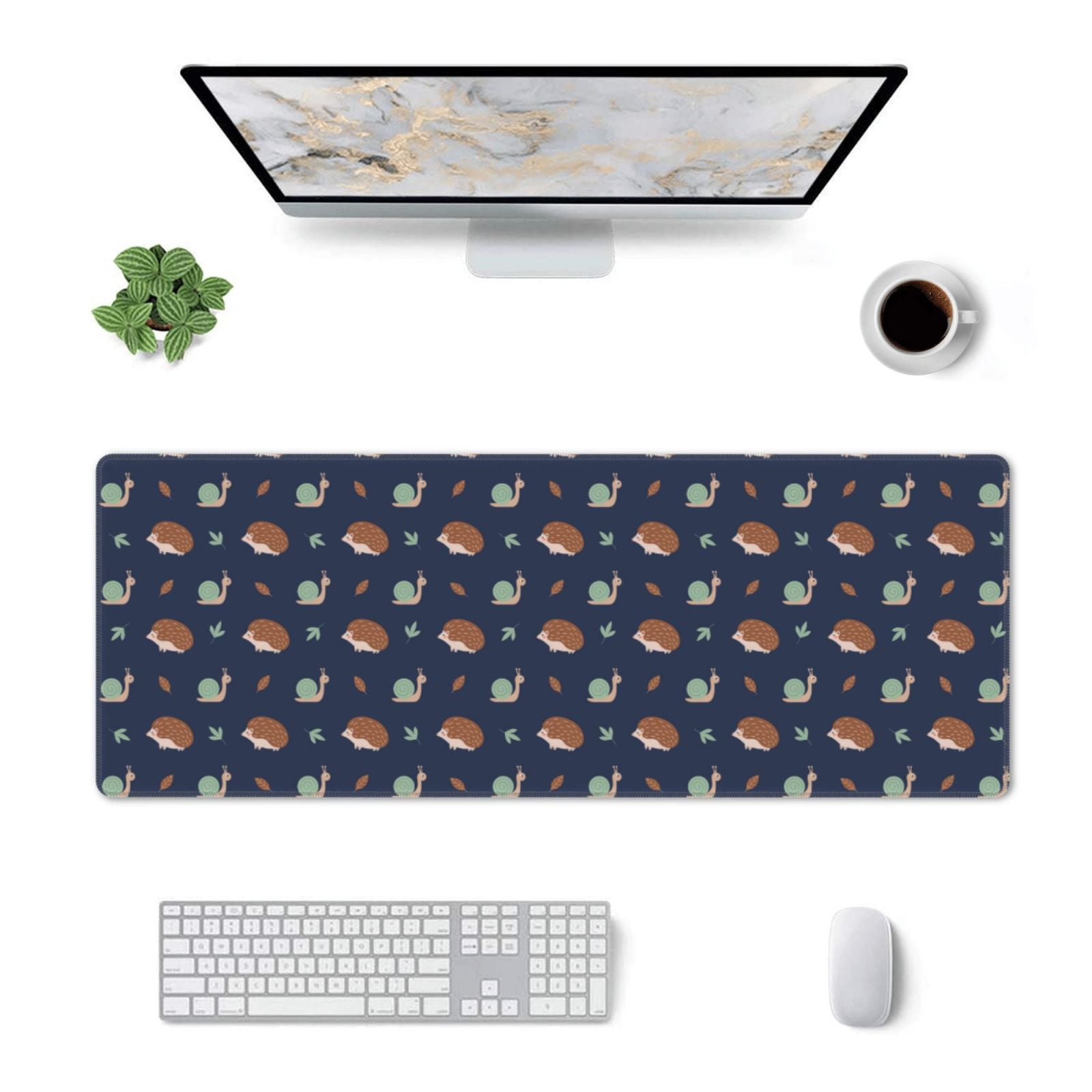 Pofeuu Hedgehog And Snail Print Desk Mat for Keyboard and Mouse ...