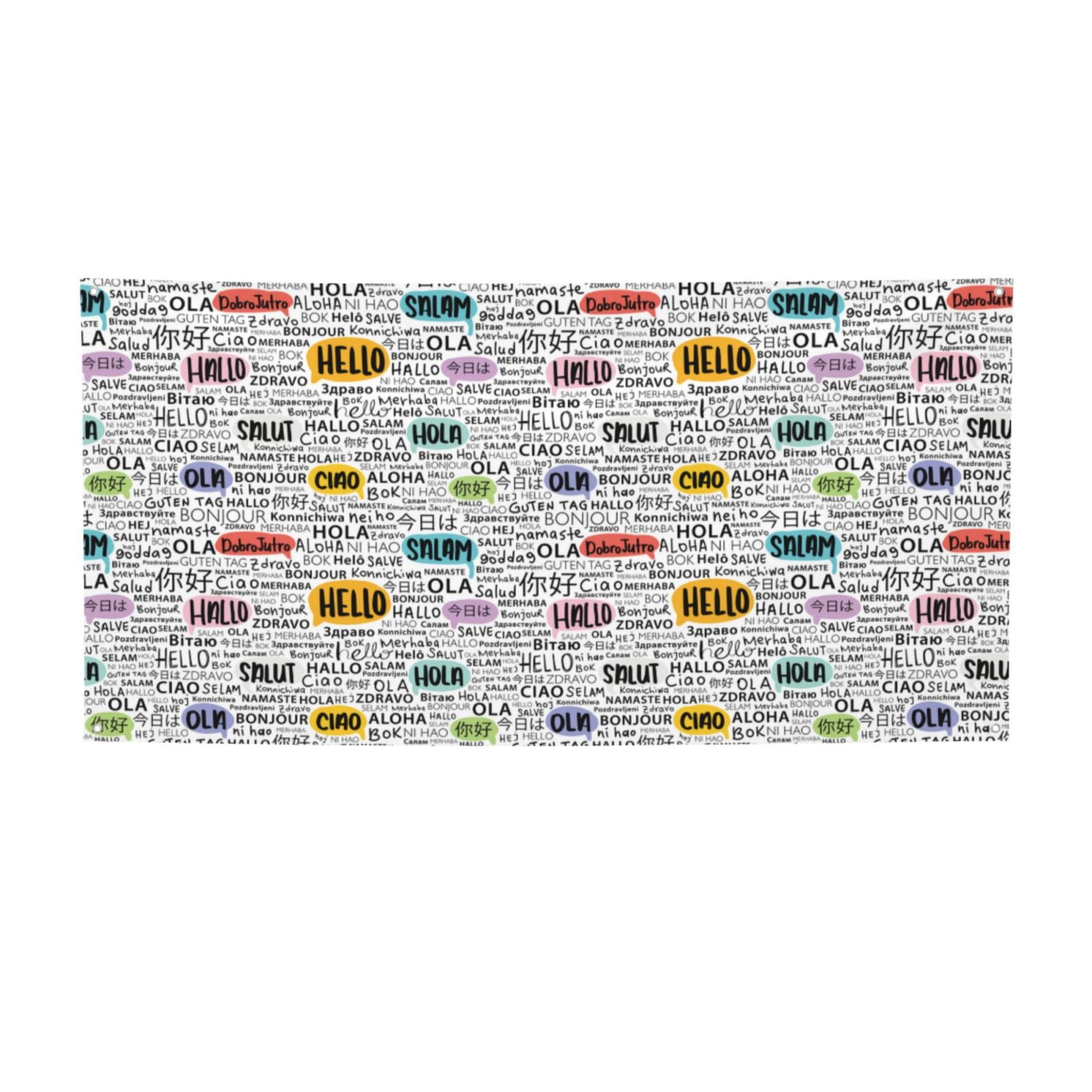 Pofeuu Hello Print Colorful Yard Festival Banner Sign Party Outdoor ...