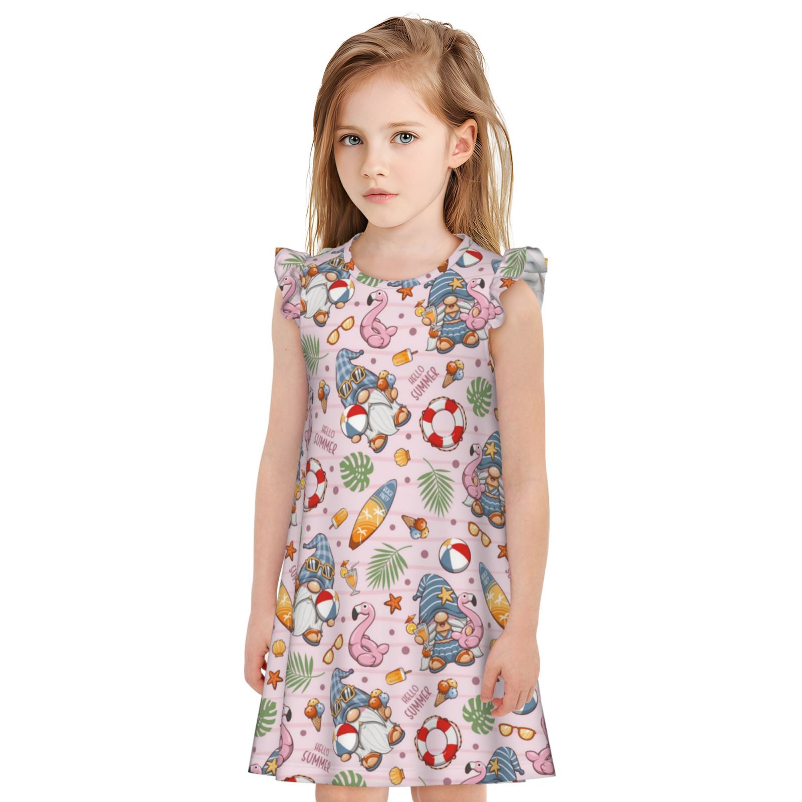 Pofeuu Hello Summer With Gnome Print Girls Nightgowns, Nightgown ...