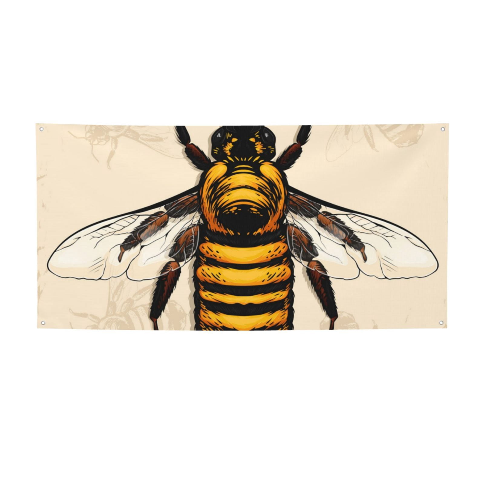 Pofeuu Honey Bee Print Colorful Yard Festival Banner Sign Party Outdoor ...