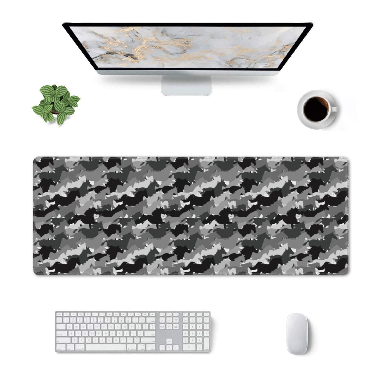 Pofeuu Horse Silhouette Print Desk Mat for Keyboard and Mouse，Computer ...