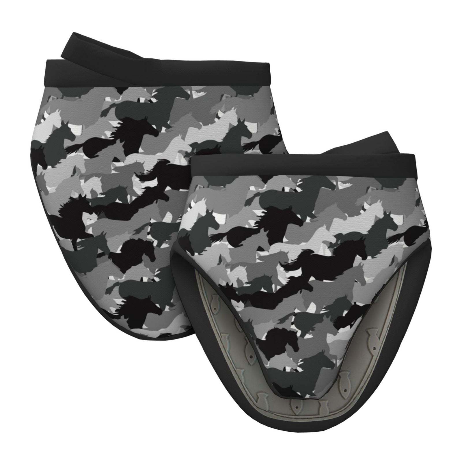 Pofeuu Horse Silhouette Print Thickened Mini Silicone Oven Mitts Heat ...