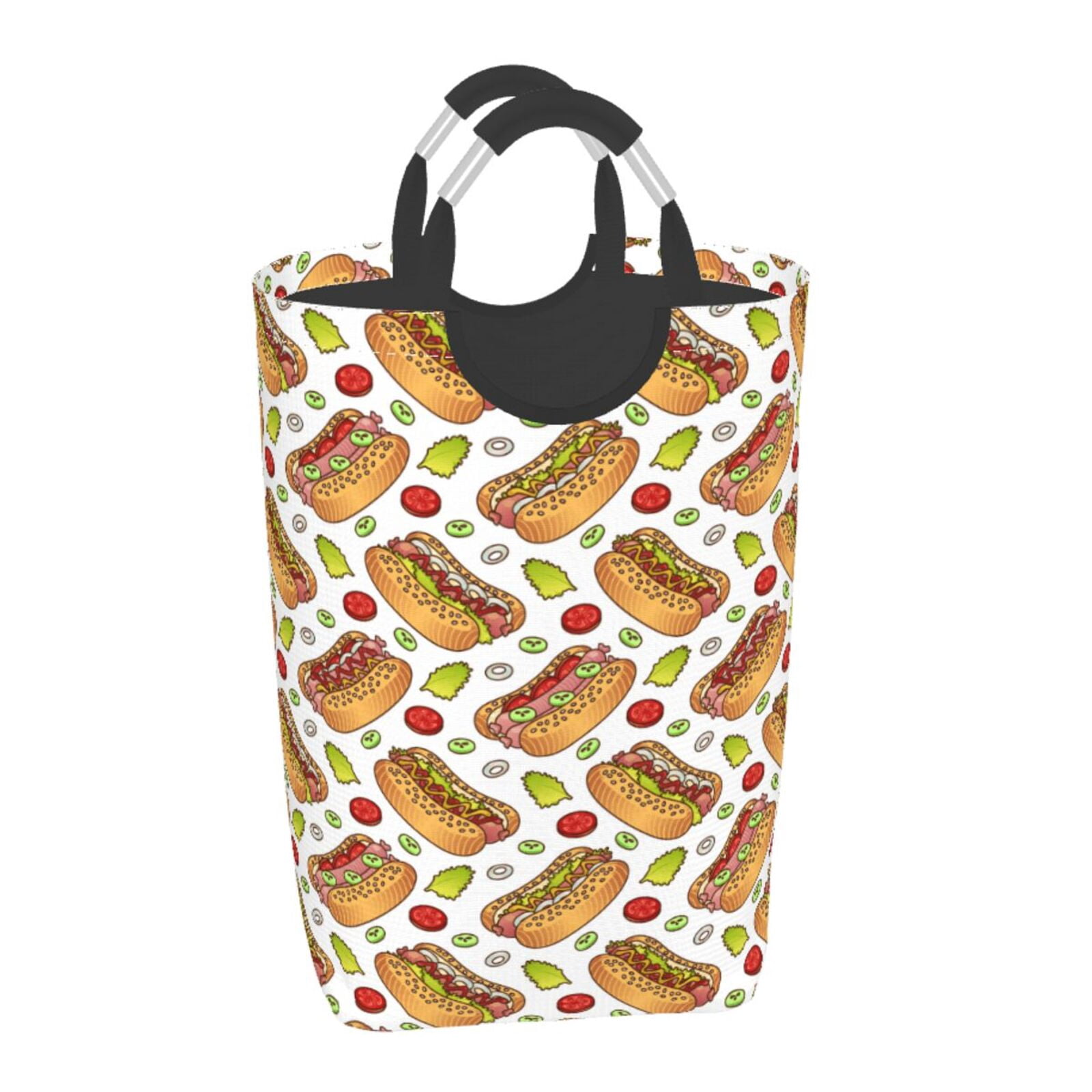 Pofeuu Hot Dog 7 Print Laundry Basket, Laundry Hamper, Collapsible ...