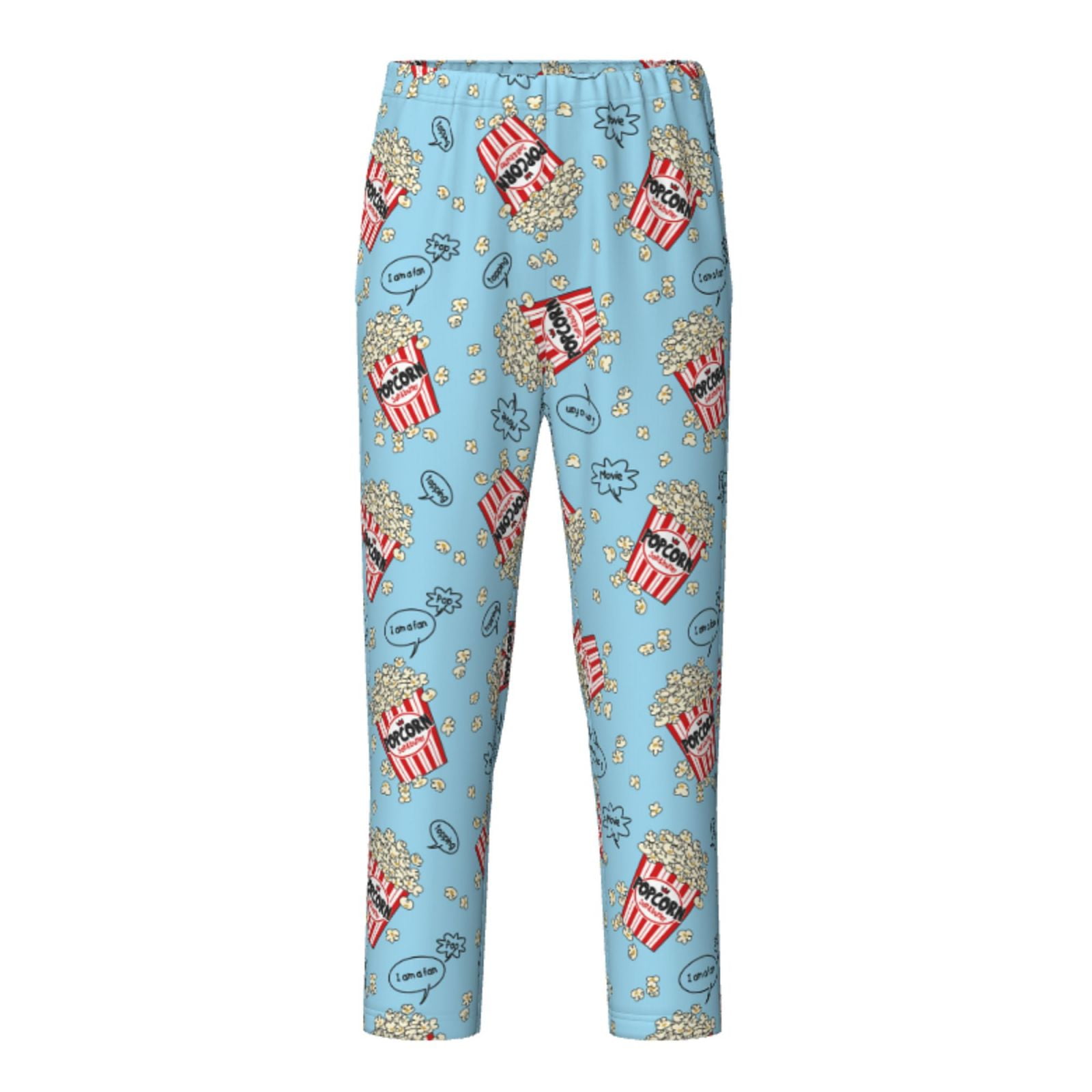 Pofeuu I Am A Fan Popcorn Print Teenagers' Pajama Pants, Soft Lounge ...