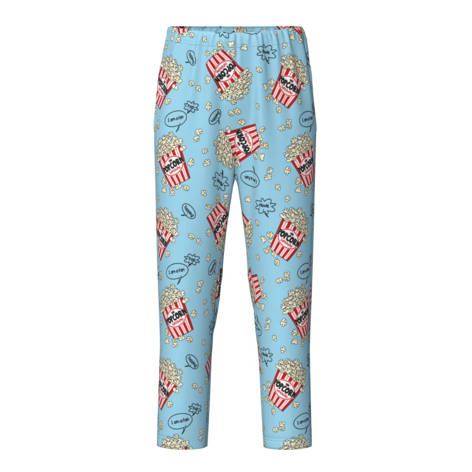 Pofeuu I Am A Fan Popcorn Print Teenagers' Pajama Pants, Soft Lounge ...