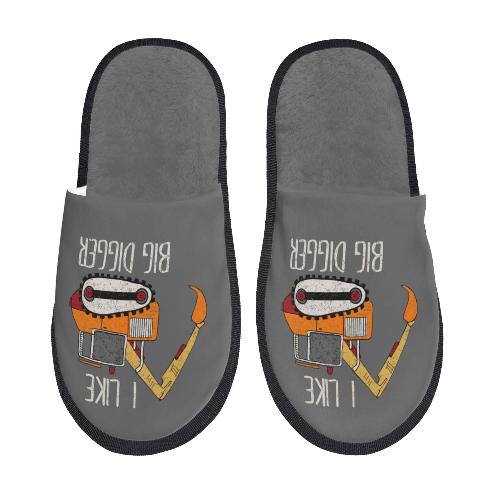 Pofeuu I Like Big Digger Print EVA Fuzzy House super light Slippers ...