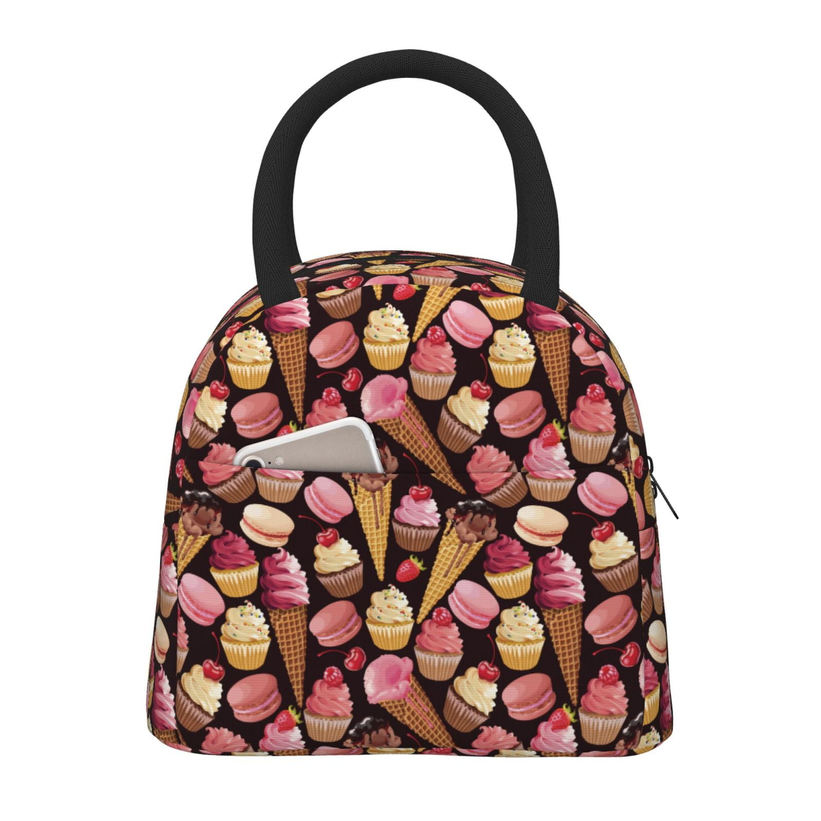 Pofeuu Ice Cream Cake Print Lunch Bag for Adult Insulated Lunch Box ...