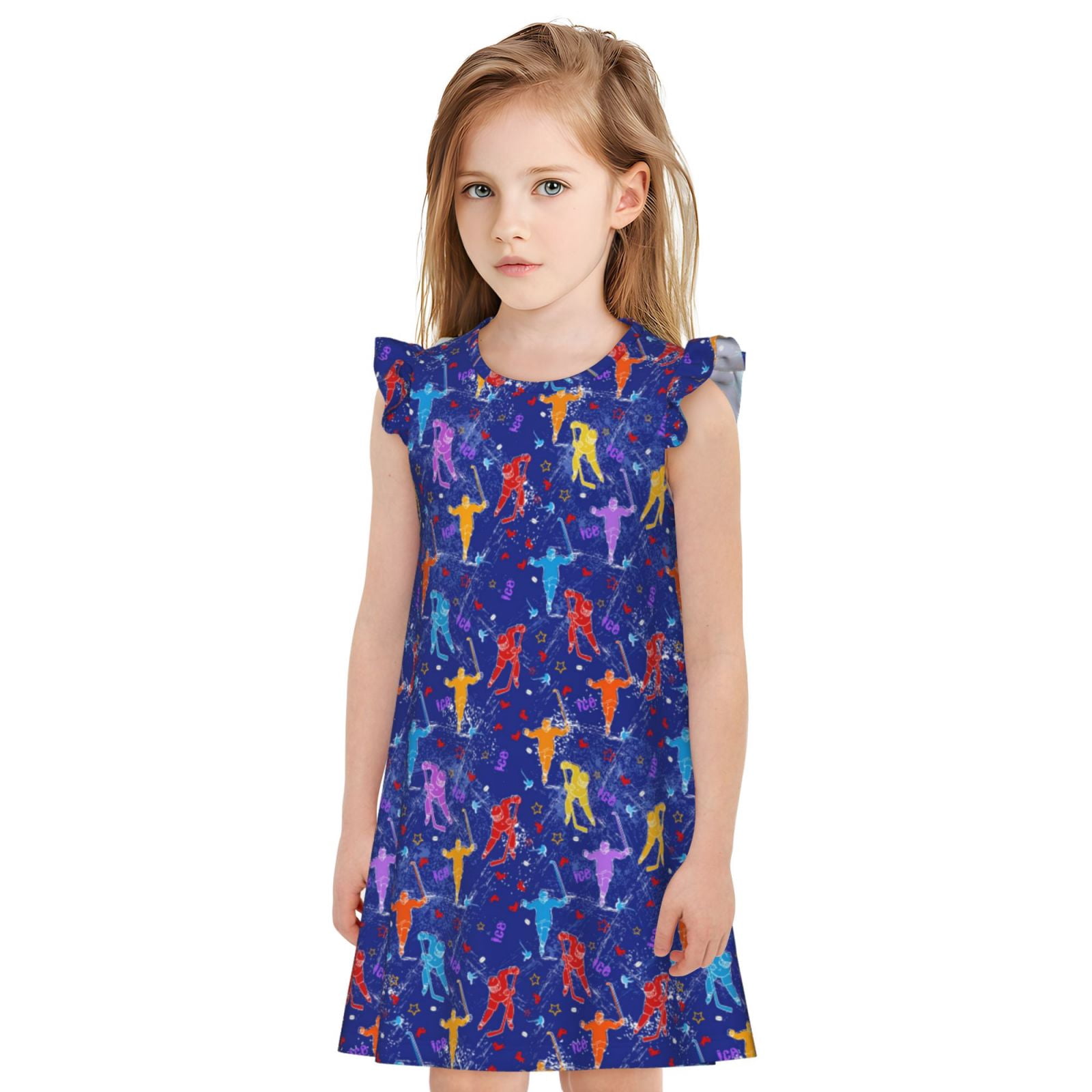 Pofeuu Ice Hockey Players With Puck Print Girls Nightgowns, Nightgown ...