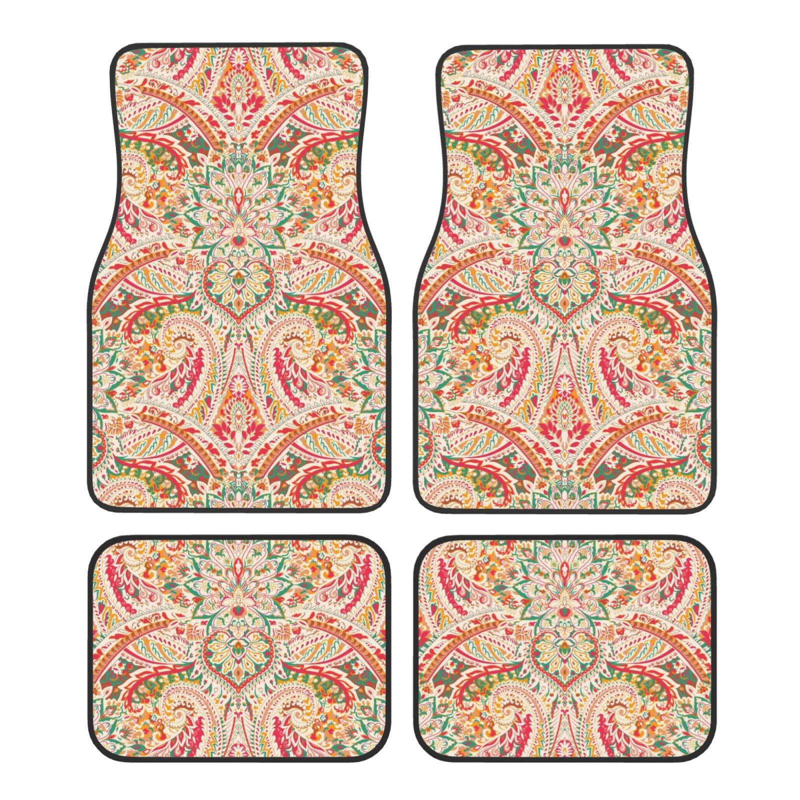 Pofeuu Indian Paisley 1 Print Car Foot Mat Set of 4 Pieces - All ...