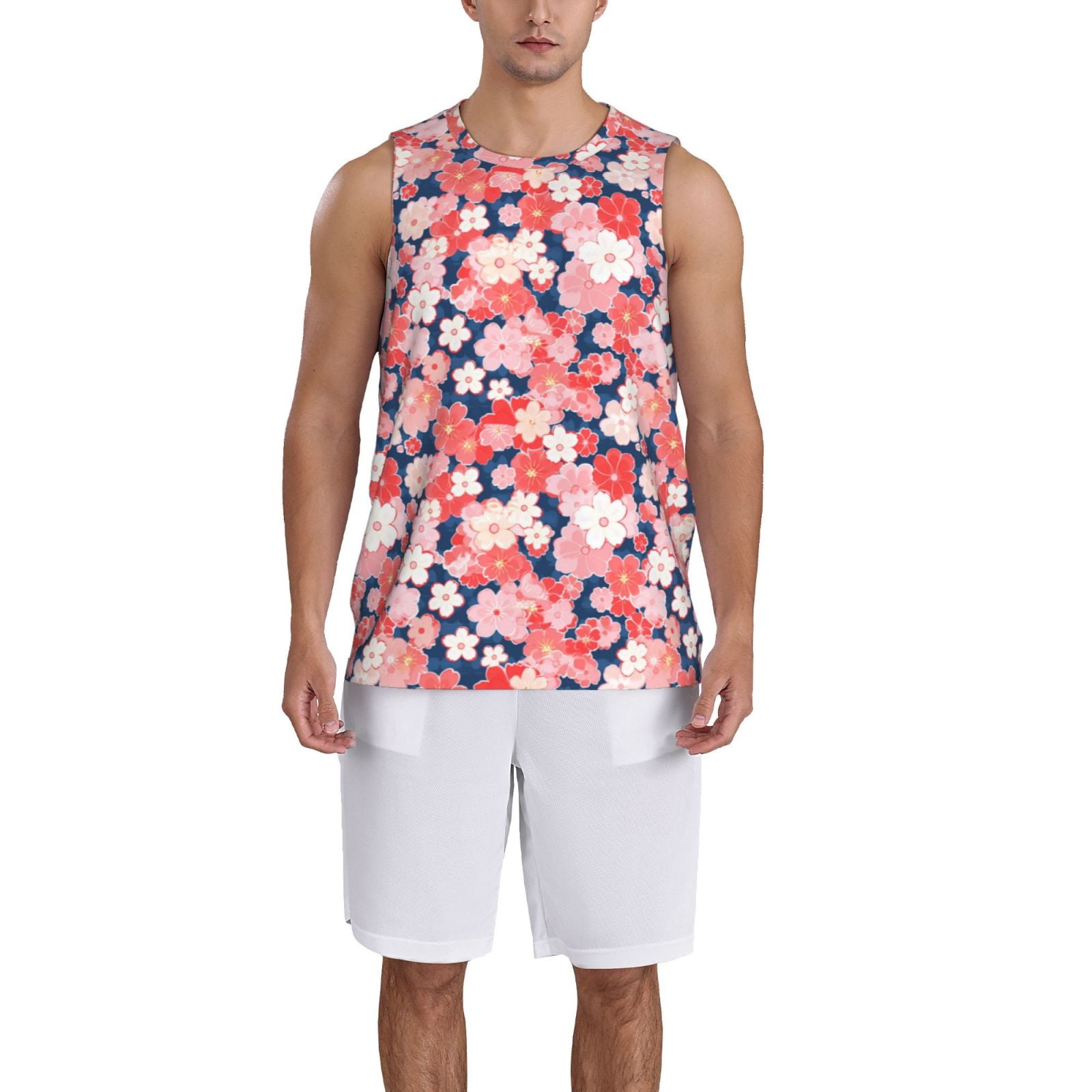 Pofeuu Japanese Cherry Blossoms Print Basketball Jersey, Shirts for Men ...