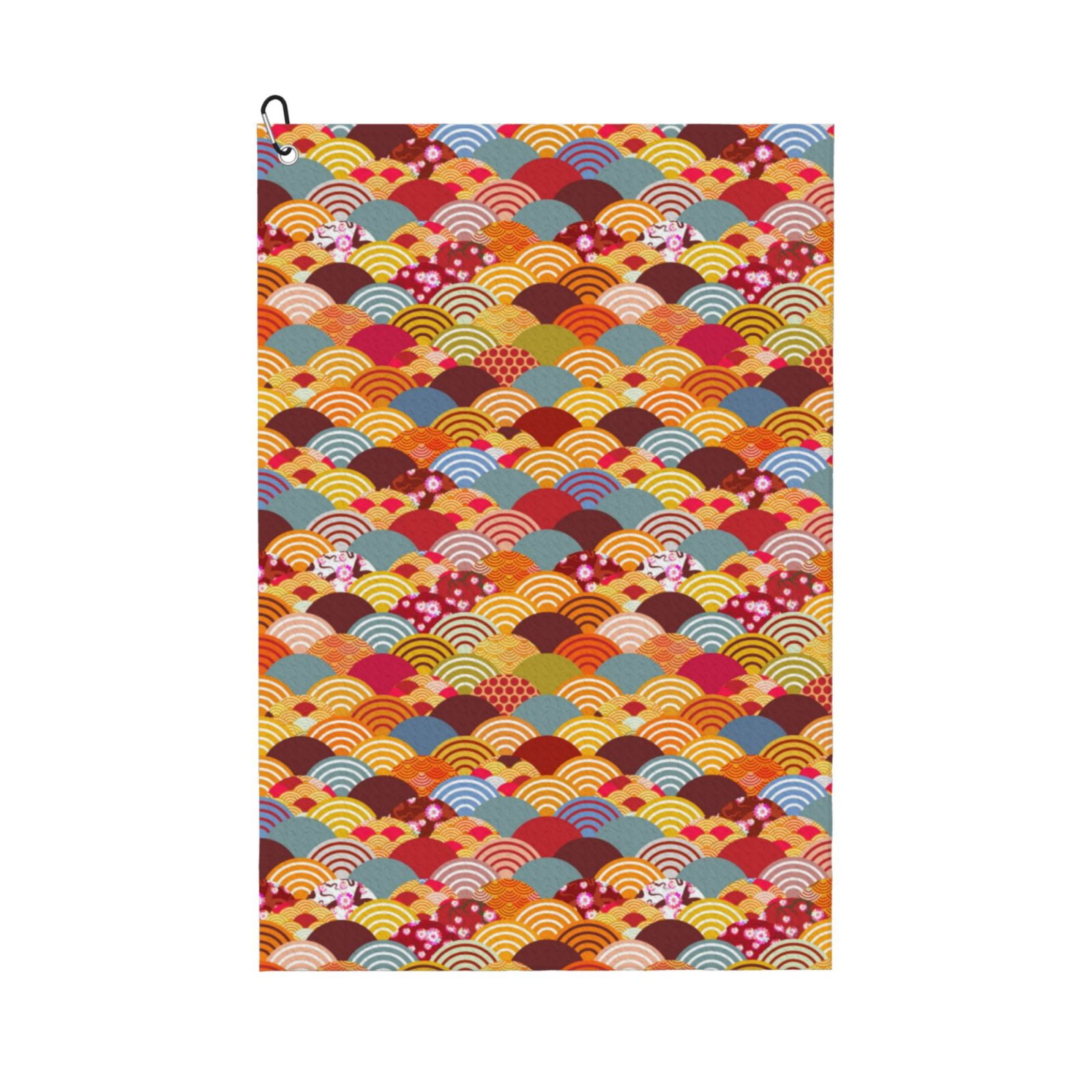 Pofeuu Japanese Style Fish Scales Print Premium Golf Towel with ...