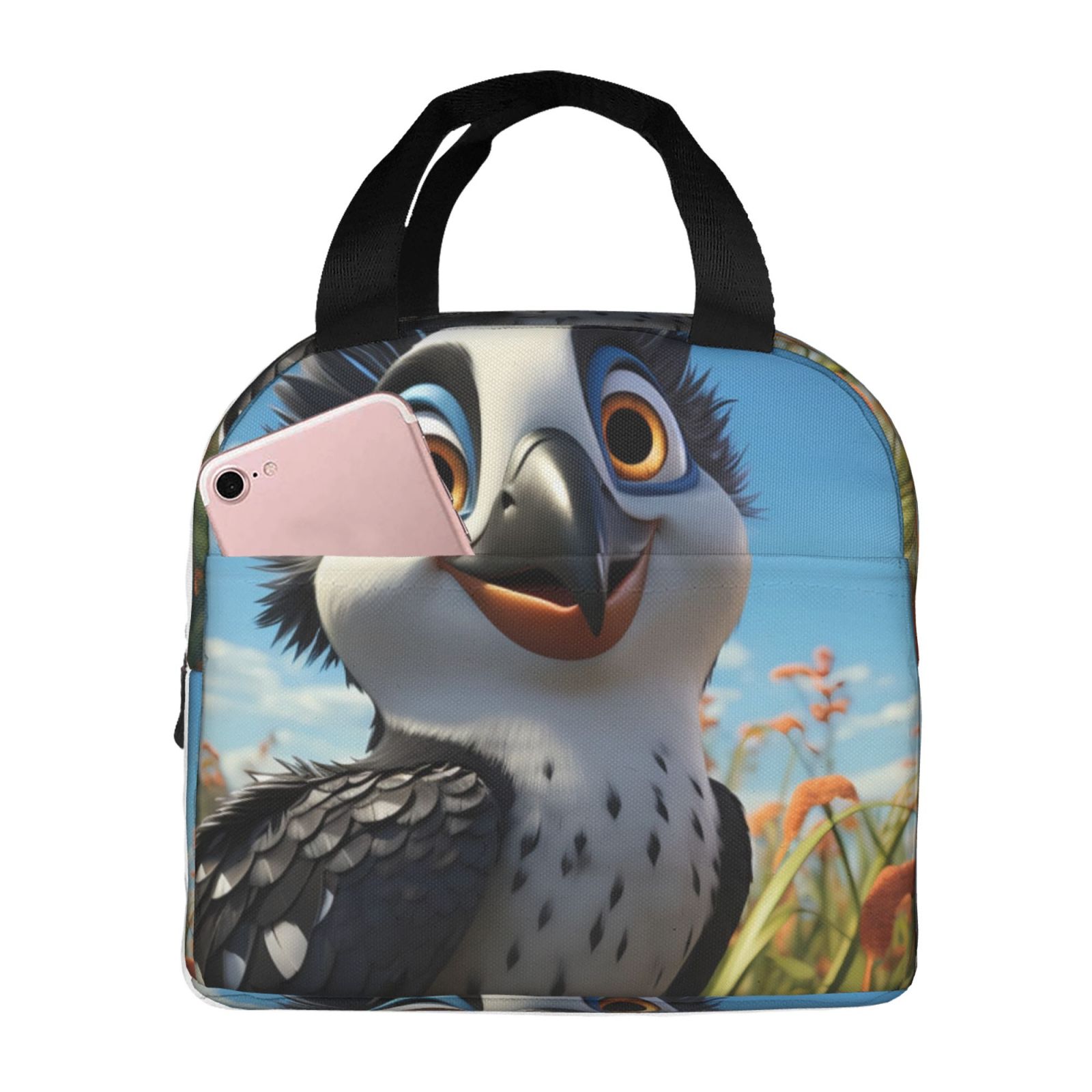 Pofeuu Joyful Animated Bird Print Lunch Bag Lunch Box Insulated Lunch ...