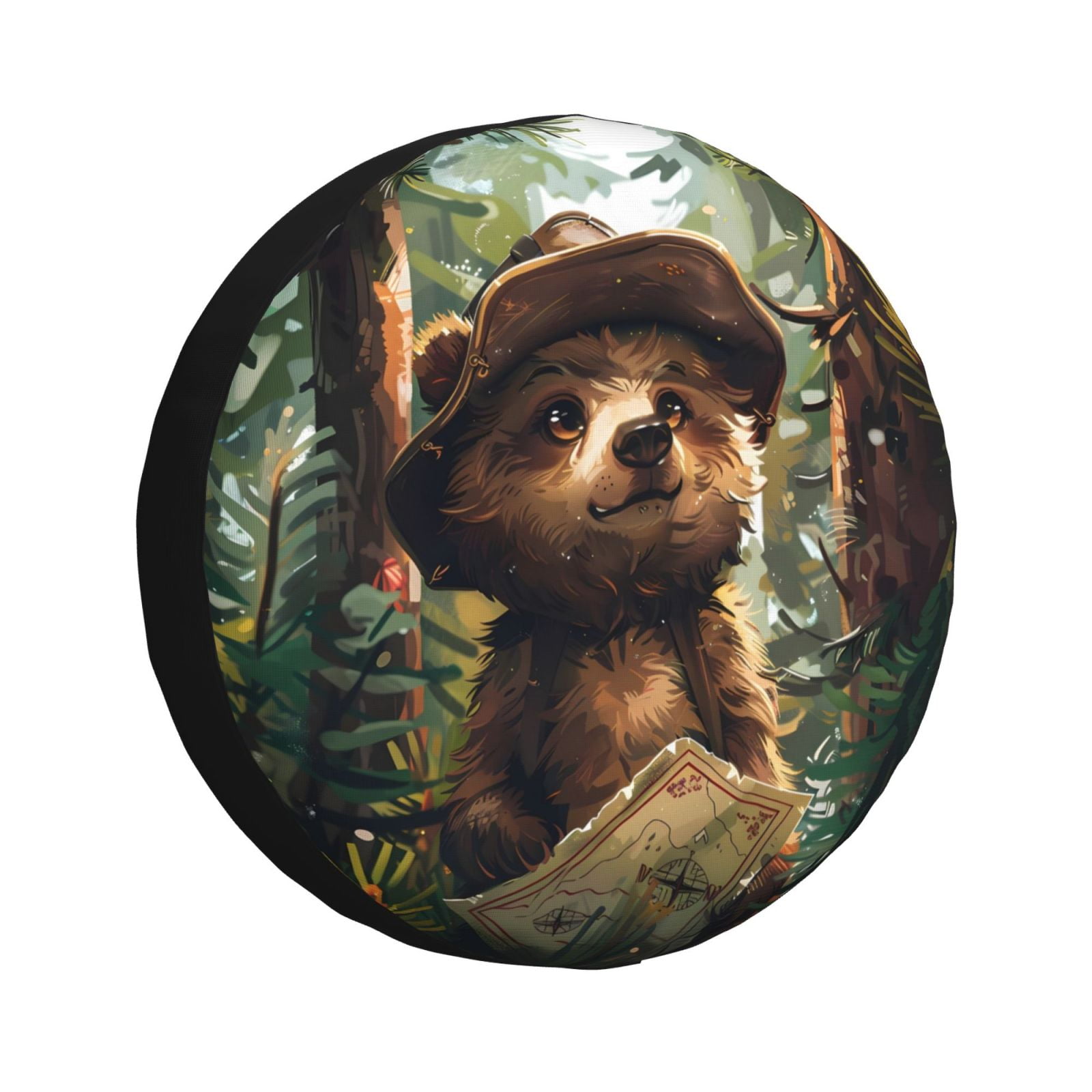 Pofeuu Jungle Hat Bear Print Spare Tire Wheel Cover for Car Truck SUV ...