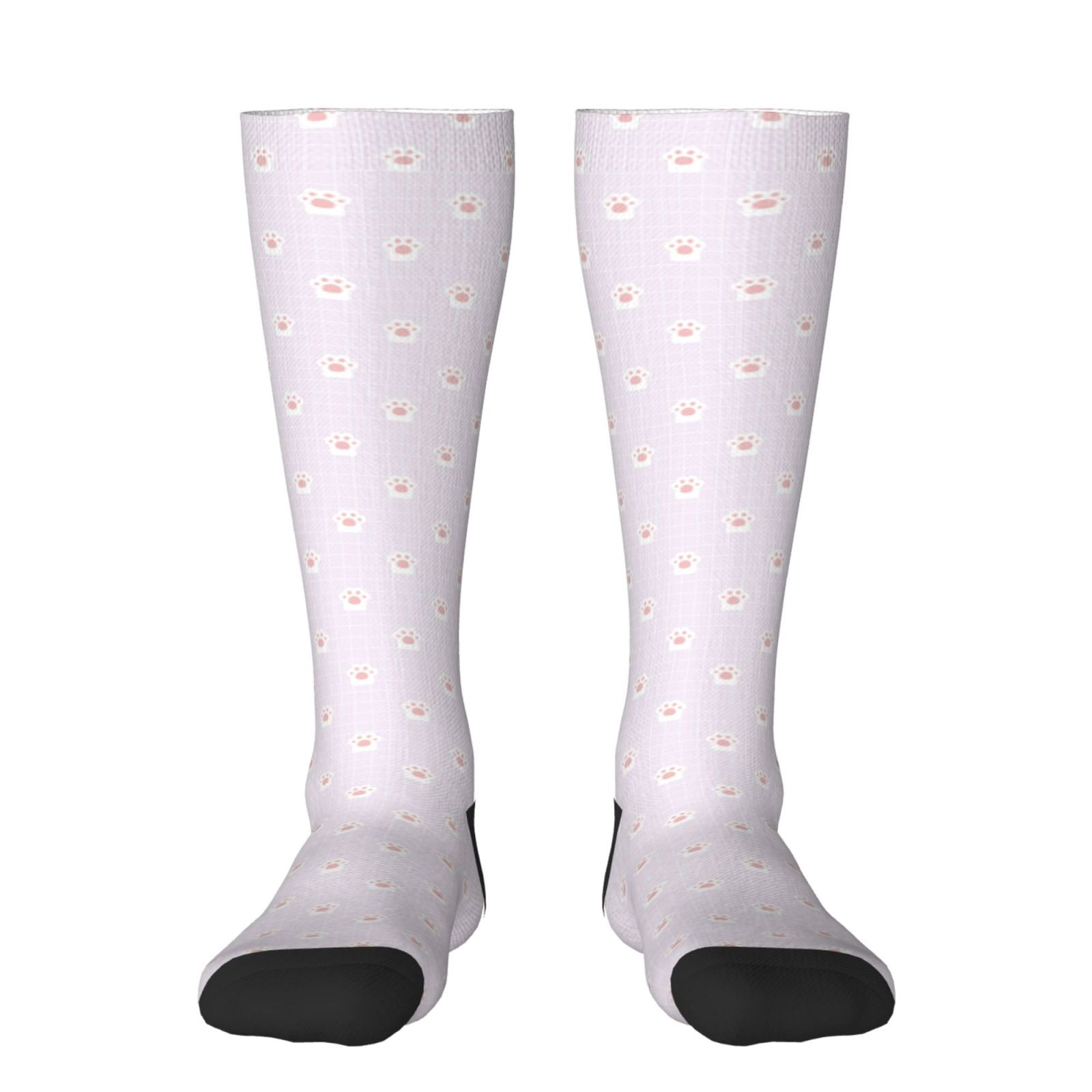 Pofeuu Kawaii Cat Paw Print Stockings, Adult Running Hiking Socks for ...