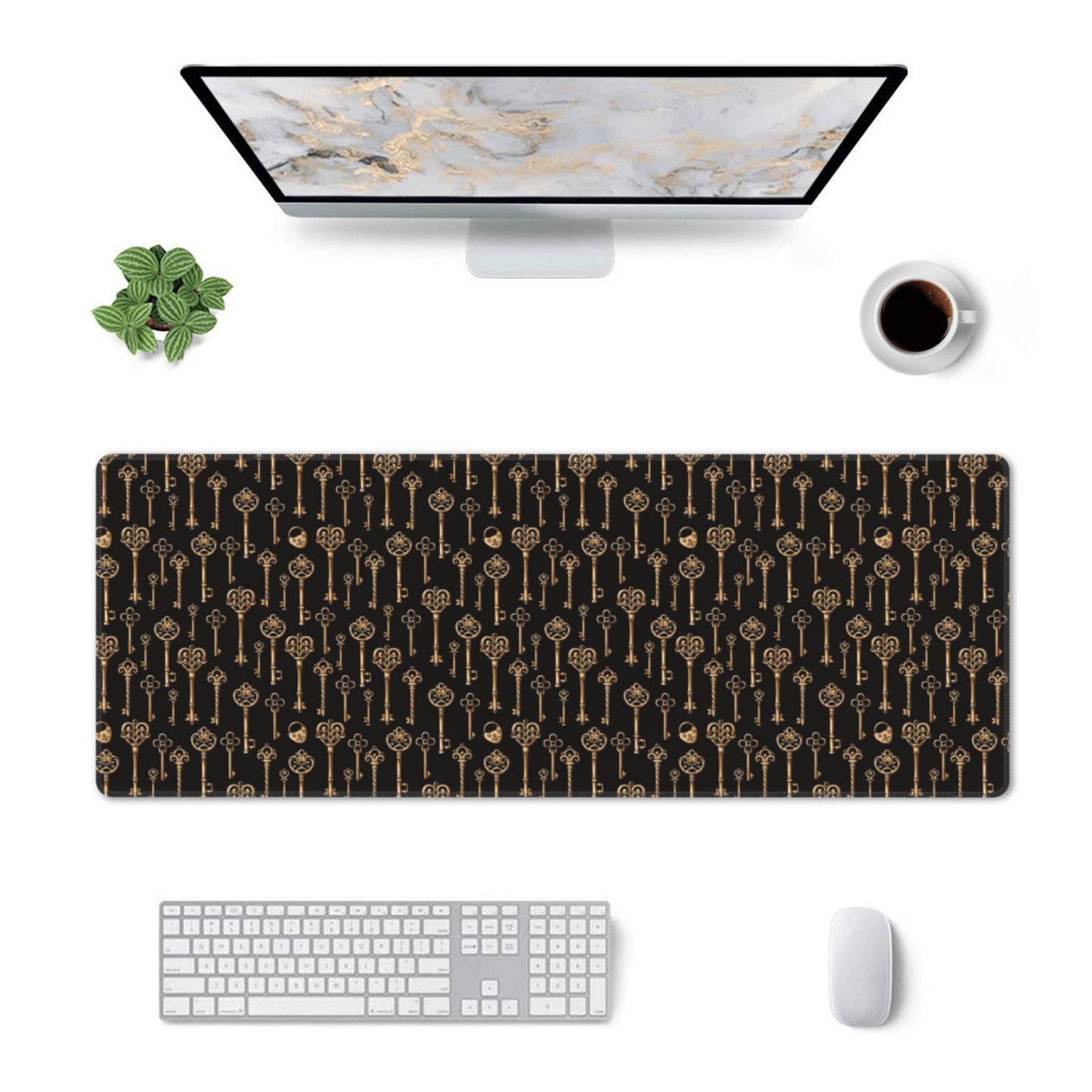 Pofeuu Keys Print Desk Mat for Keyboard and Mouse，Computer Desk Matt ...