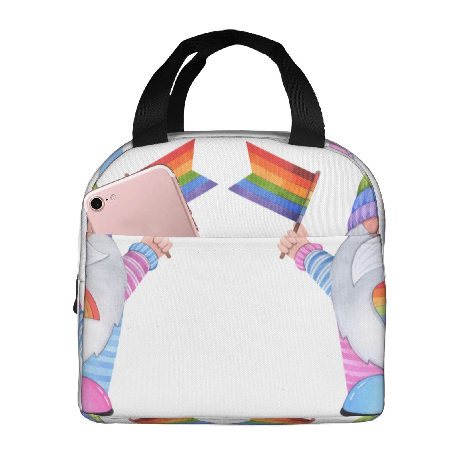 Pofeuu LGBT Gnomes Print Lunch Bag Lunch Box Large Capacity Insulated ...