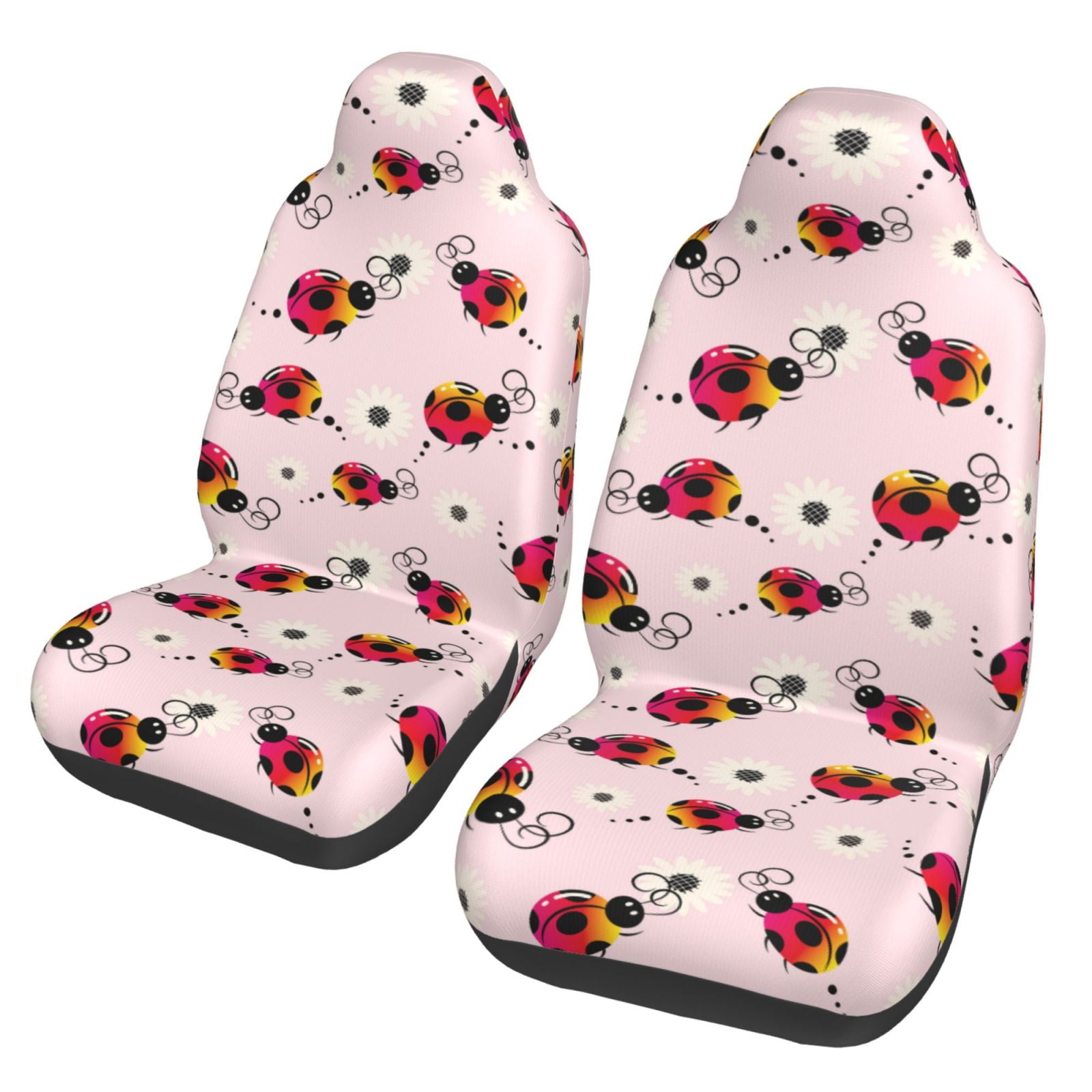 Pofeuu Ladybugs And Flower Print Automotive Car Seat Covers Flat Cloth ...