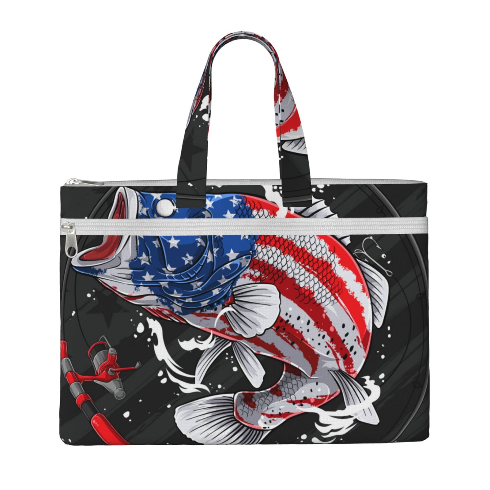 Pofeuu Largemouth Bass Fish in USA Print Laptop Bag Carrying - Computer ...
