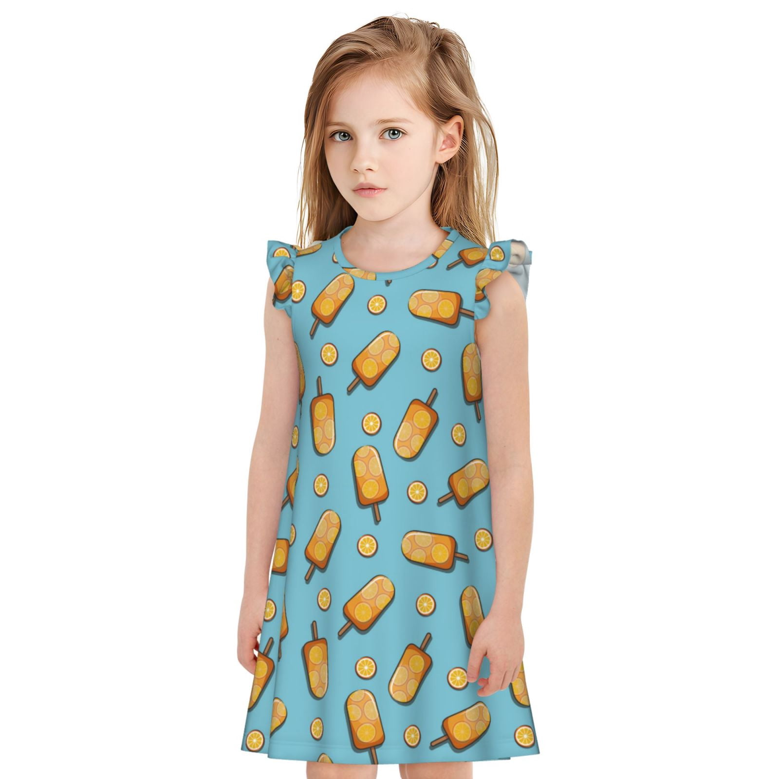Pofeuu Lemon Ice Cream Print Girls Nightgowns, Nightgown Princess ...