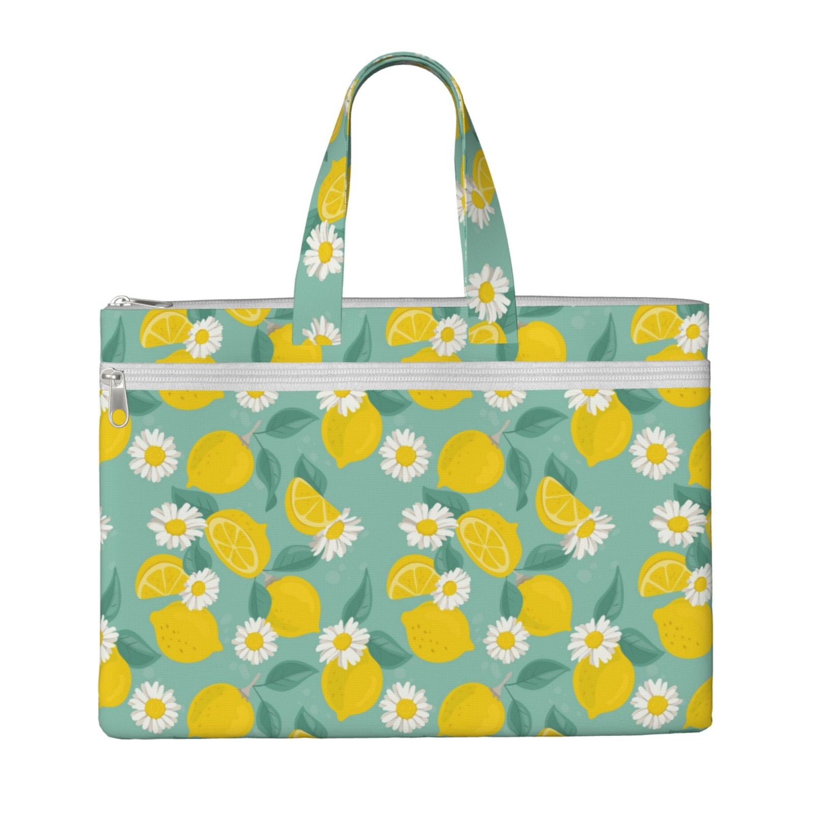 Pofeuu Lemons Chamomile Flowers And Leaves Print Laptop Bag Carrying ...