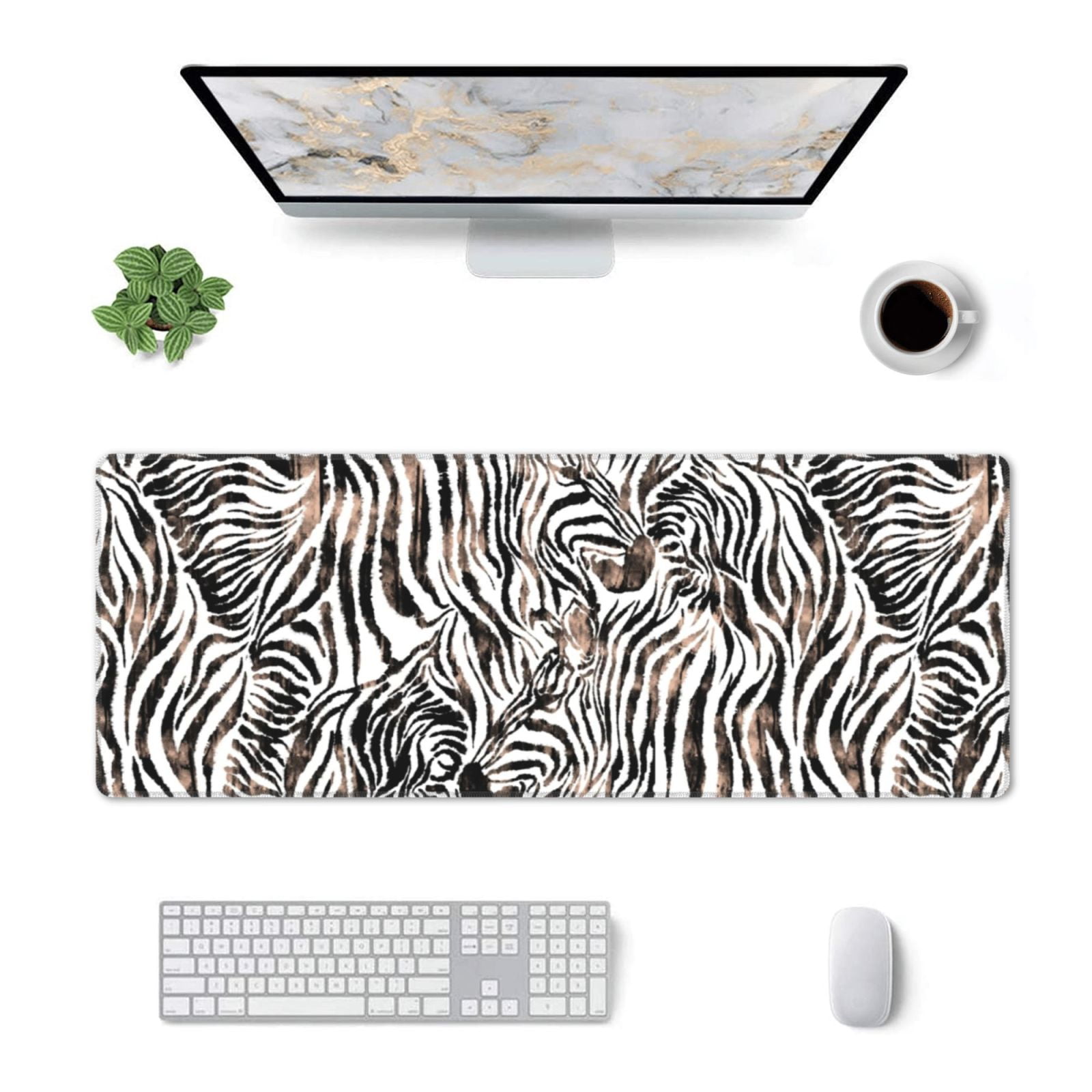 Pofeuu Leopard And Zebra Print Desk Mat for Keyboard and Mouse，Computer ...