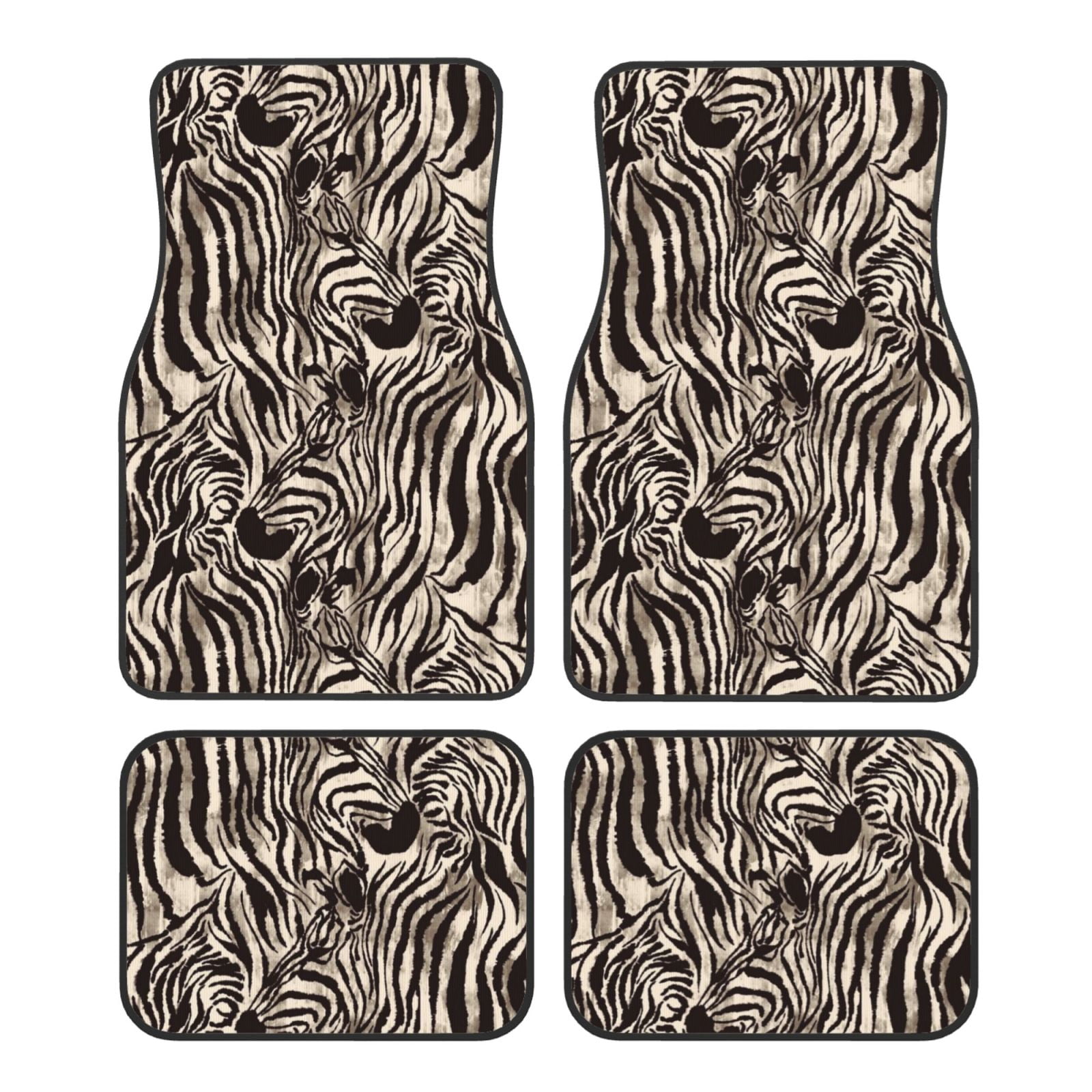 Pofeuu Leopard And Zebra1 Print Car Foot Mat Set of 4 Pieces - All ...