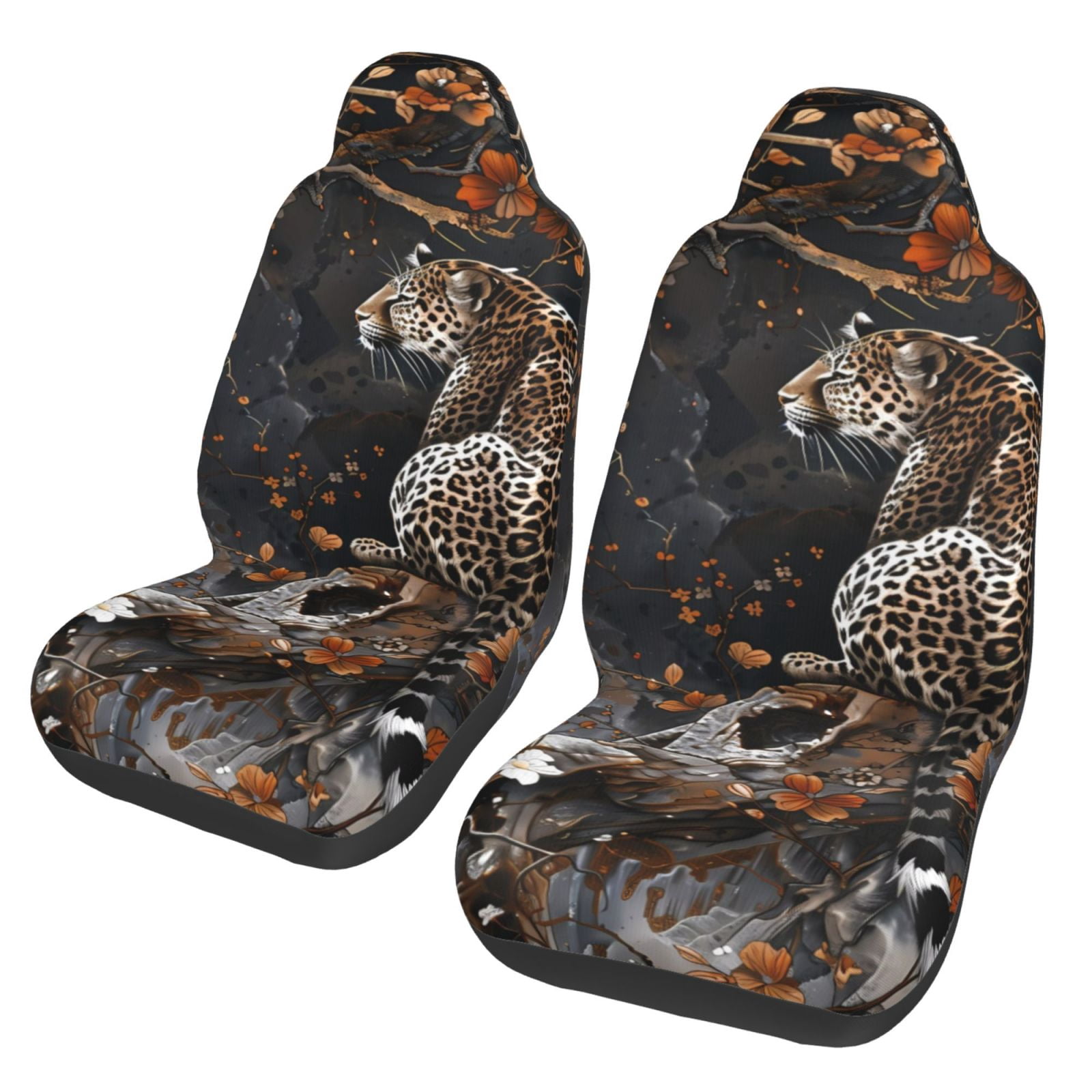 Pofeuu Leopard On Tree Branch Print Automotive Car Seat Covers Flat ...