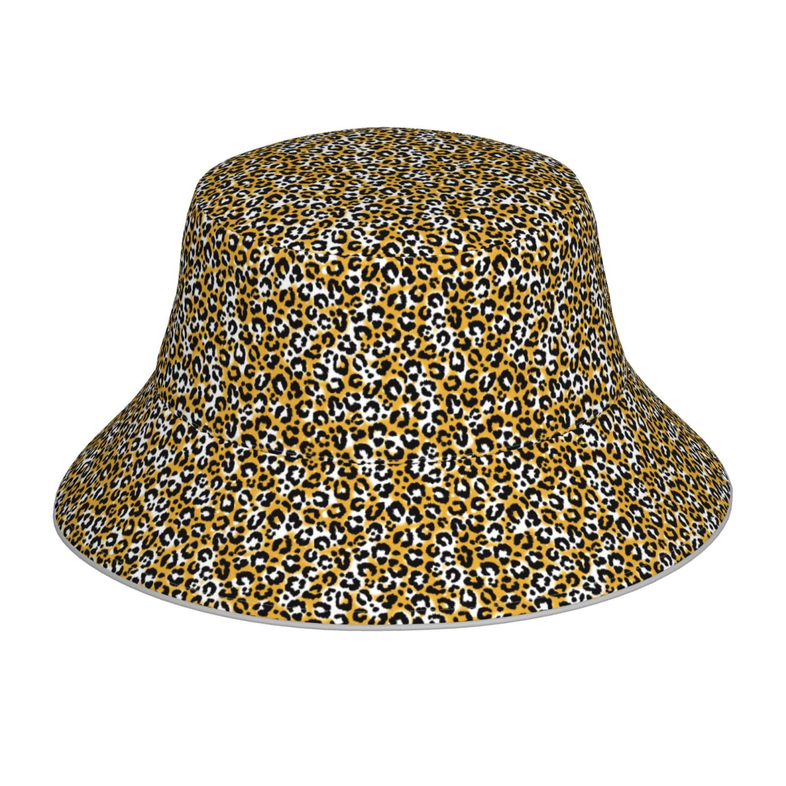 Pofeuu Leopard Print Bucket Hat for Women Men Reflective Bucket Hats ...