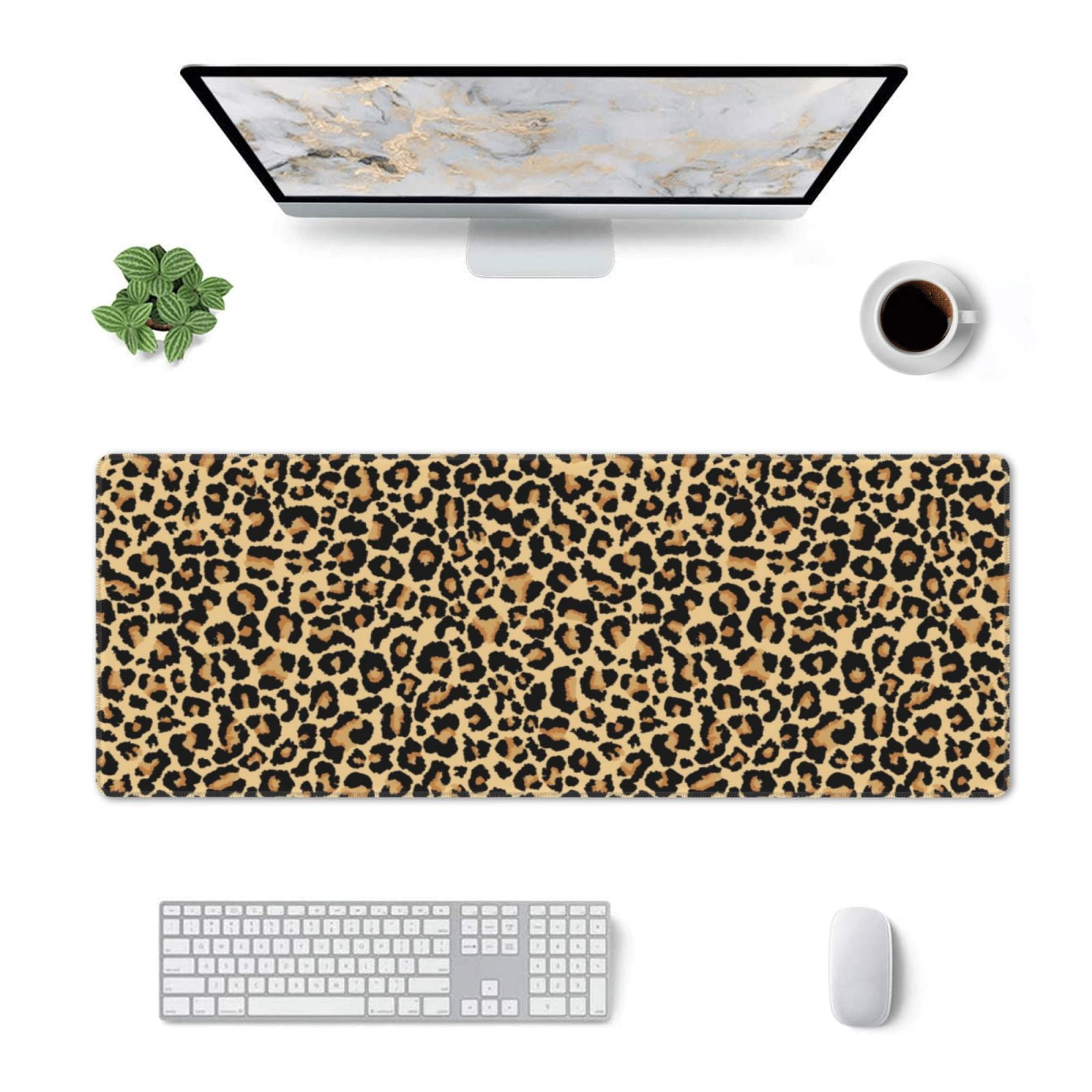 Pofeuu Leopard Print Print Desk Mat for Keyboard and Mouse，Computer ...