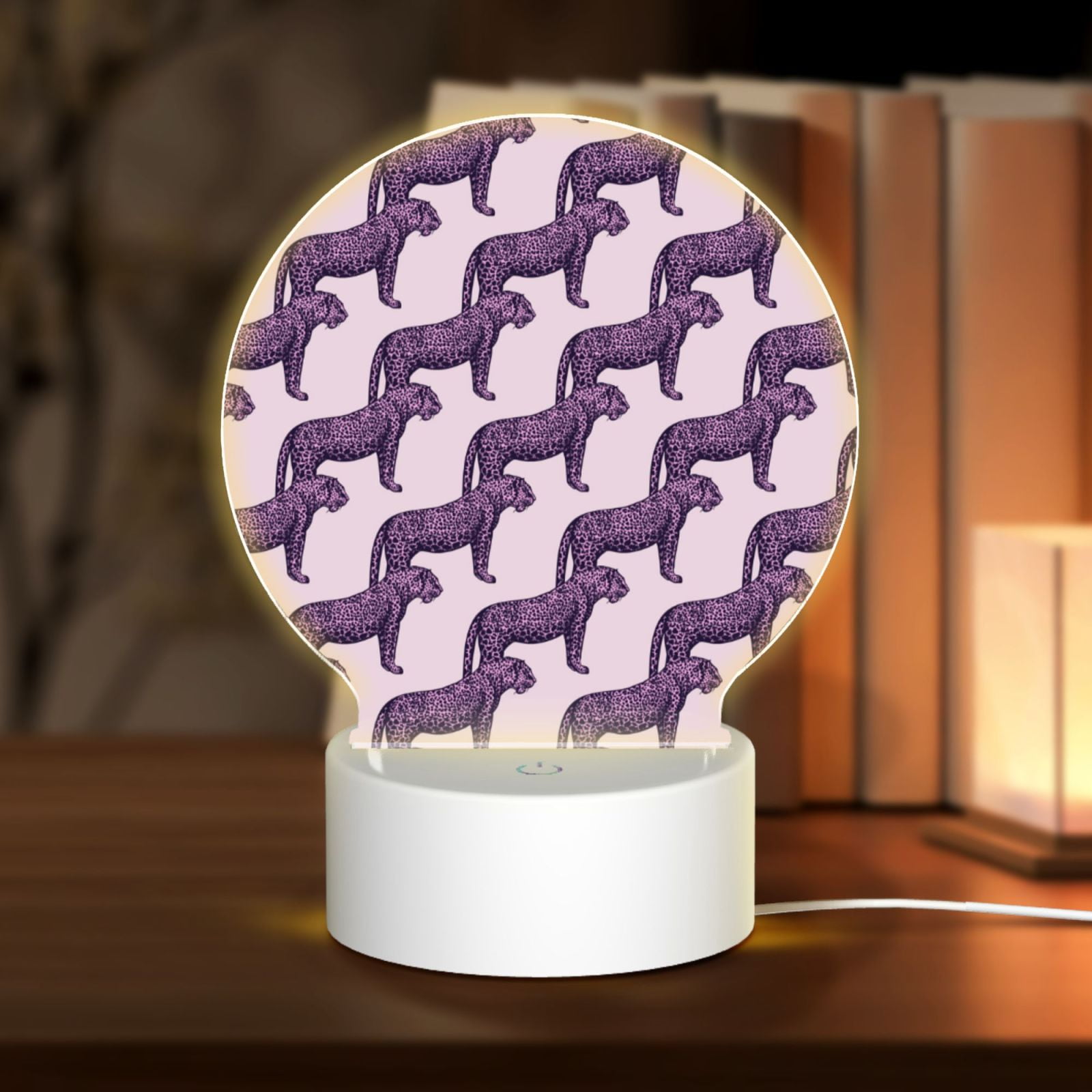 Pofeuu Leopard Print Print LED Christmas Night Light Lamp Base Gift DIY ...