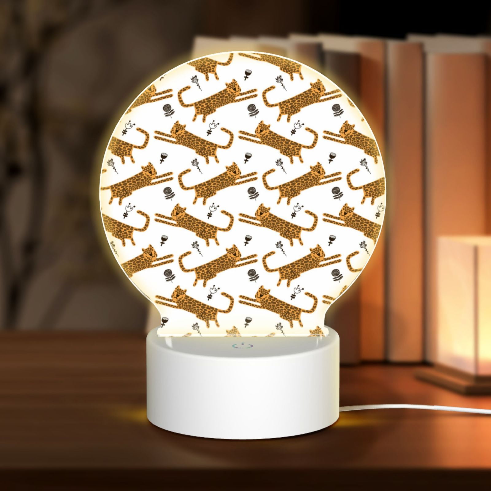 Pofeuu Leopard Print Print LED Christmas Night Light Lamp Base Gift DIY ...